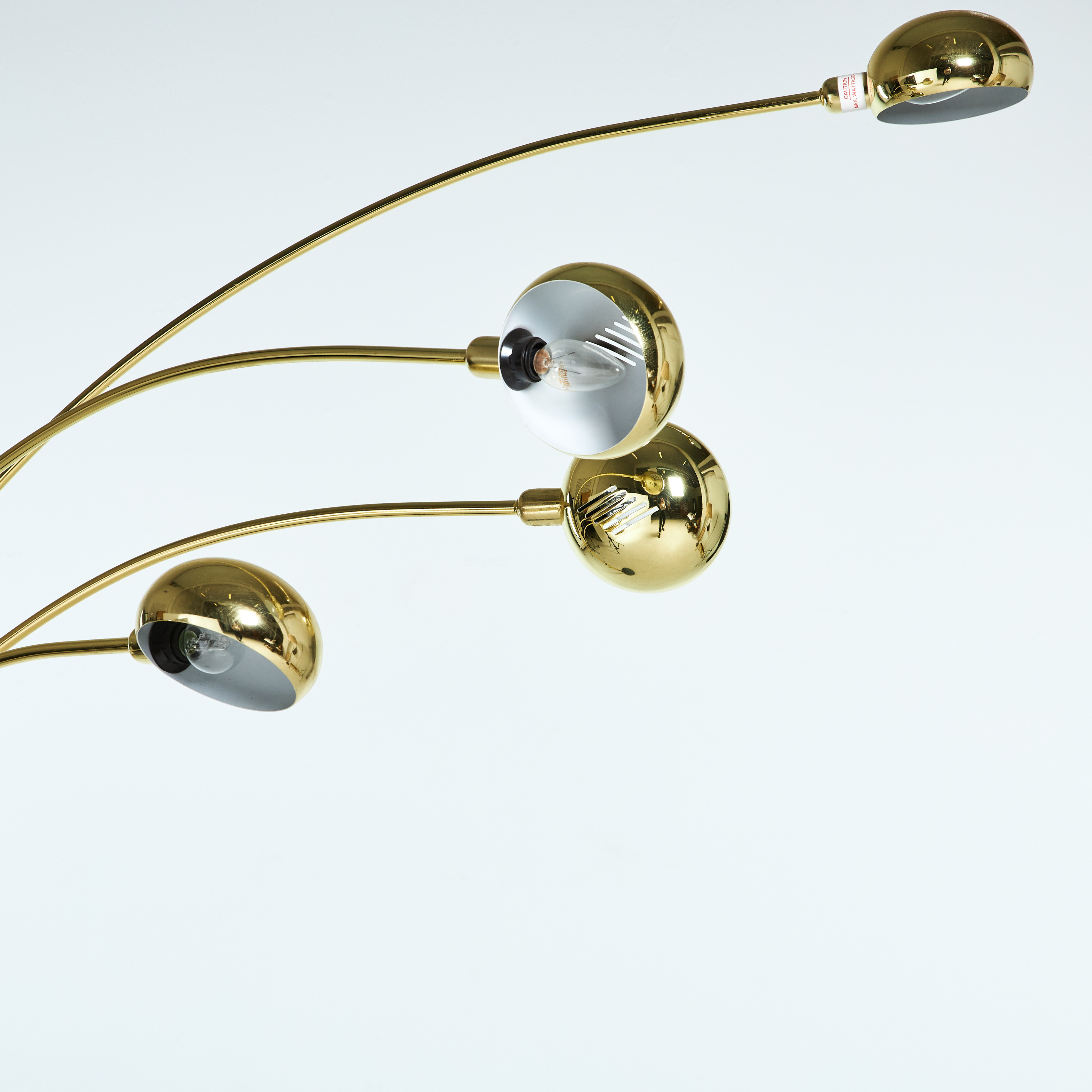 Images for 1915619. FLOOR LAMP, yellow metal, 5-armed, round marble ...