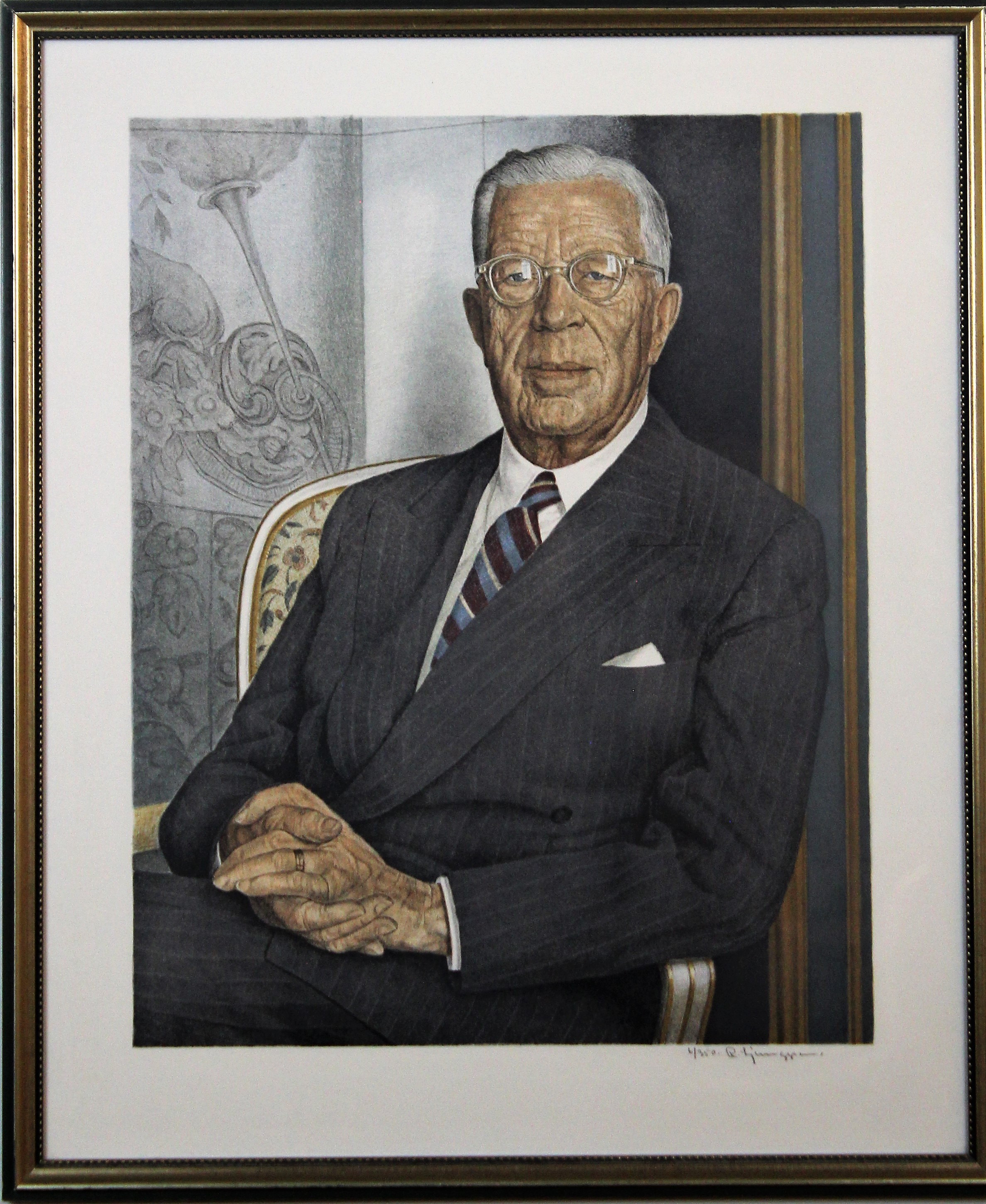 1920023. REINHOLD LJUNGGREN (1920-2006). LITOGRAFIA "Gustav VI Adolf ...