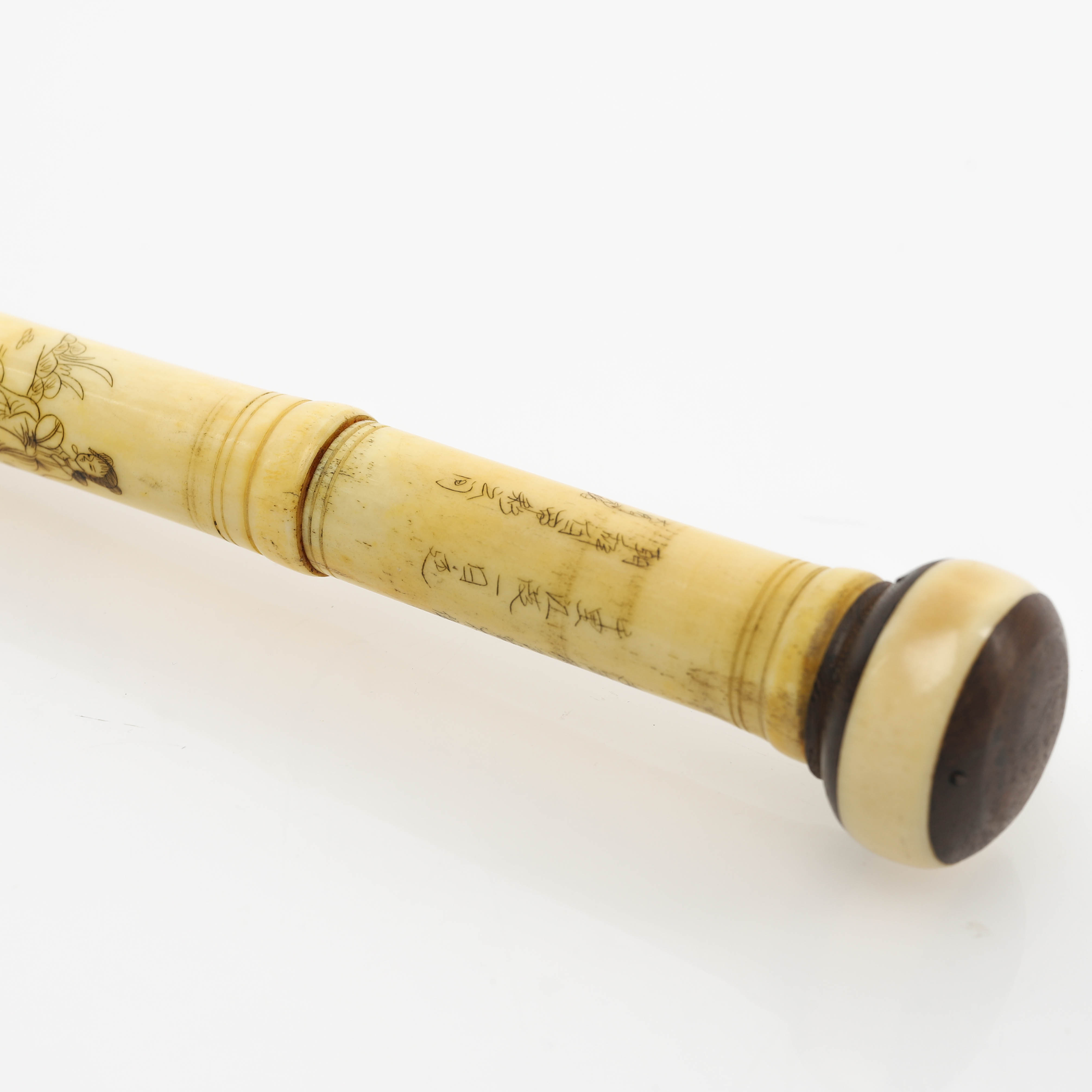 Images for 1936630. CANE in bone, carved signs and figures, China ...