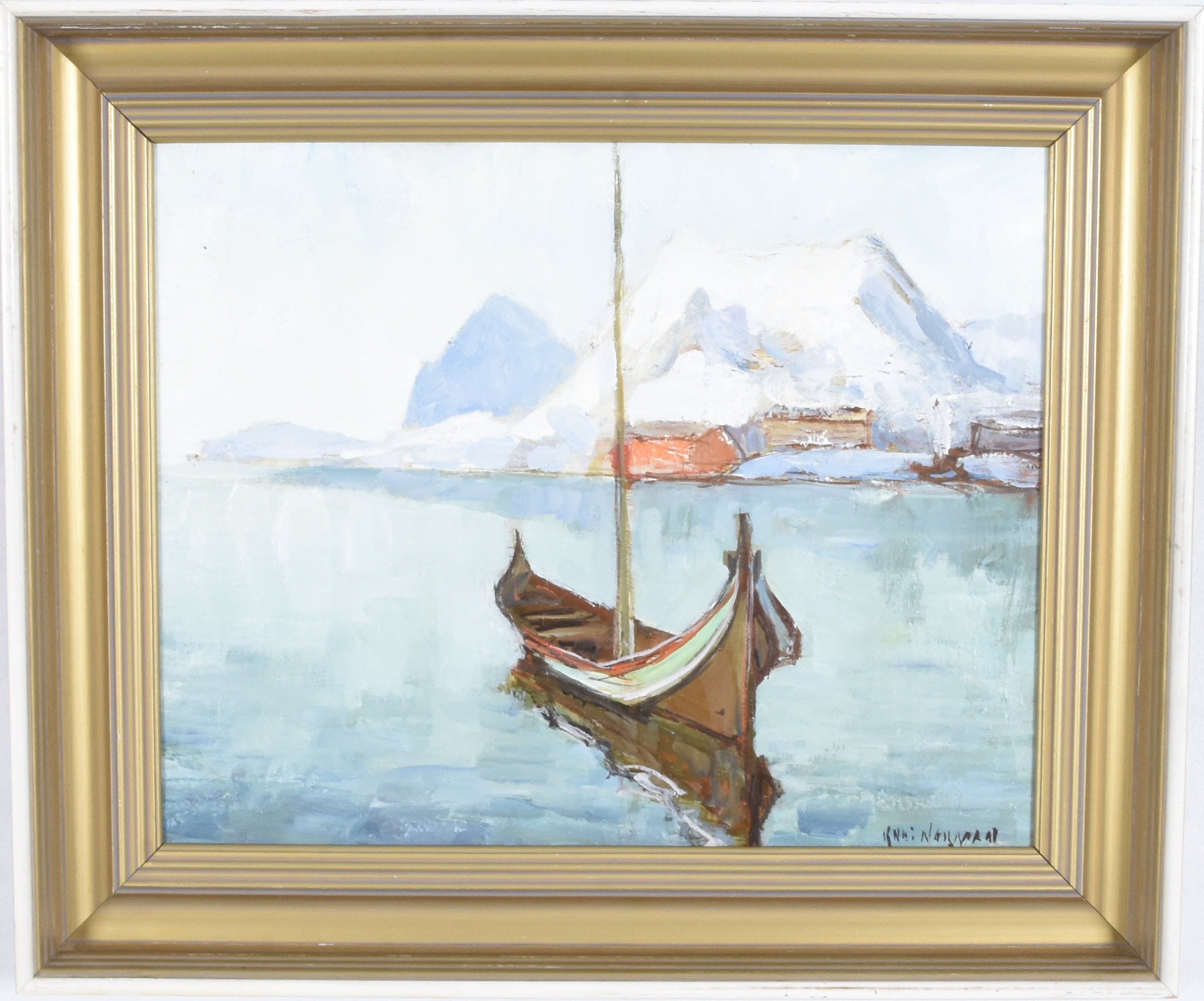 KNUT NORMAN. Olja på pannå. Konst - Måleri - Auctionet