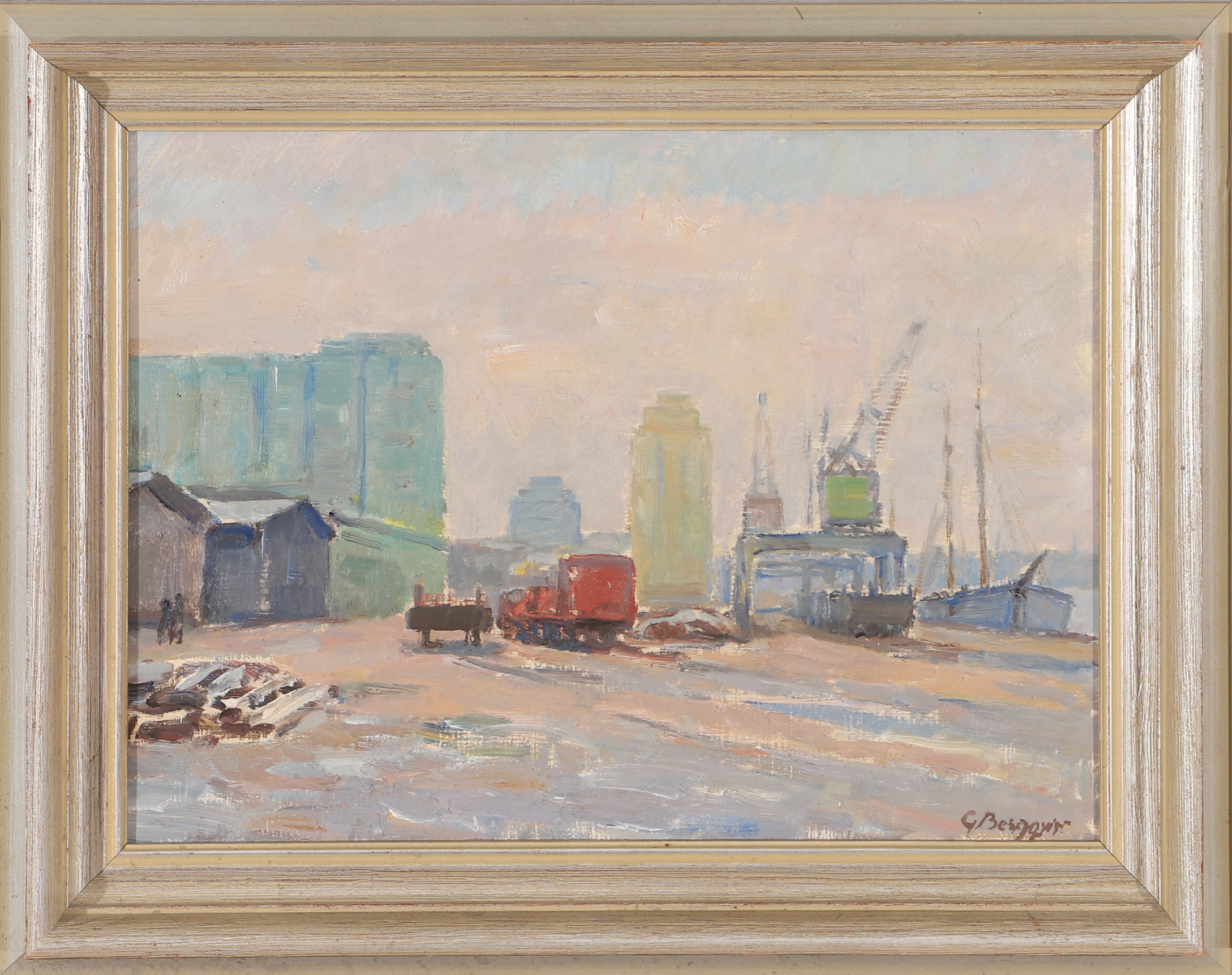 Images for 1939844. GUNNAR BERGQVIST. Port motif, oil on Board, signed ...