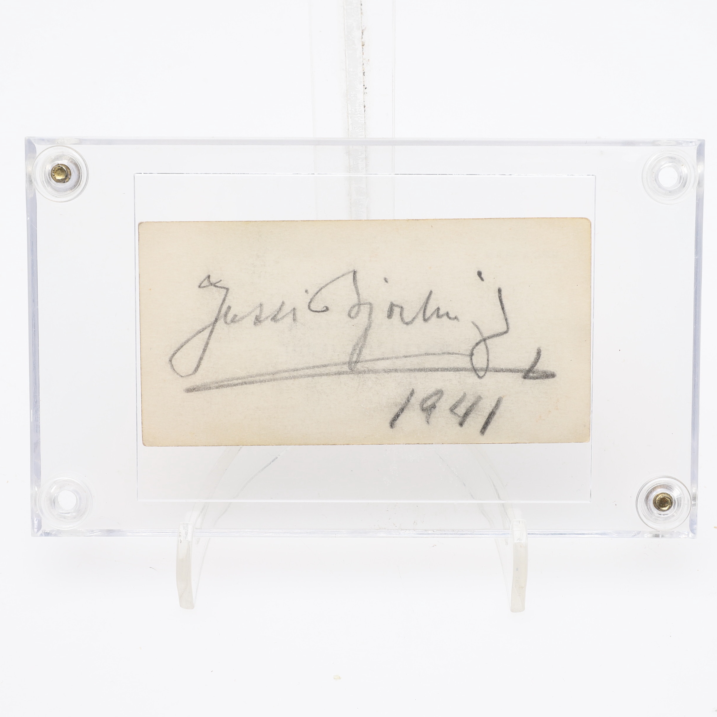 AUTOGRAF. JUSSI BJÖRLINGS AUTOGRAF 1941 PÅ VISITKORT MÄRKT METROPOLITAN ...