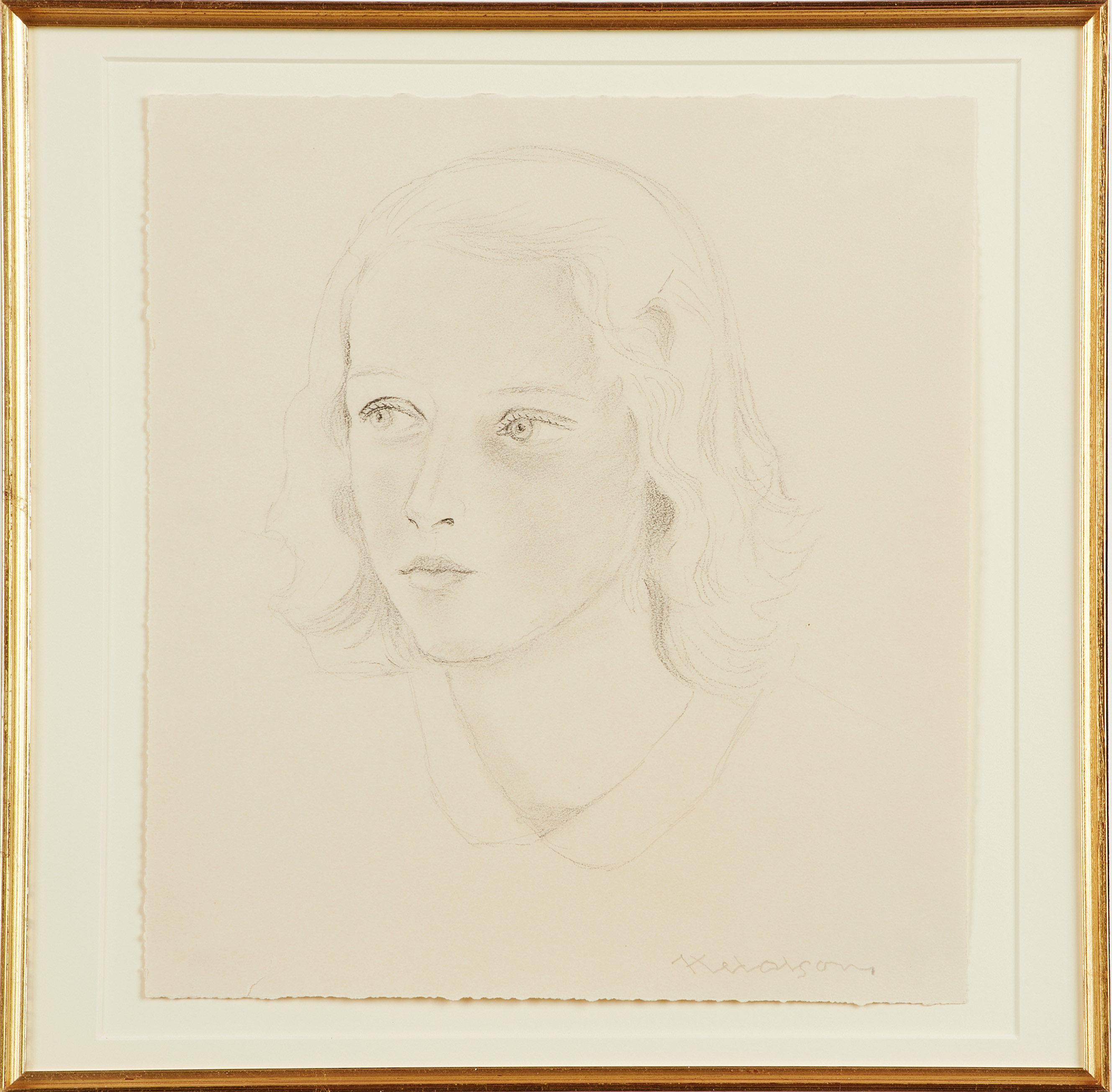 Images for 1962545. AXEL OLSON. Girl portrait, signed Axel Olson, chalk ...
