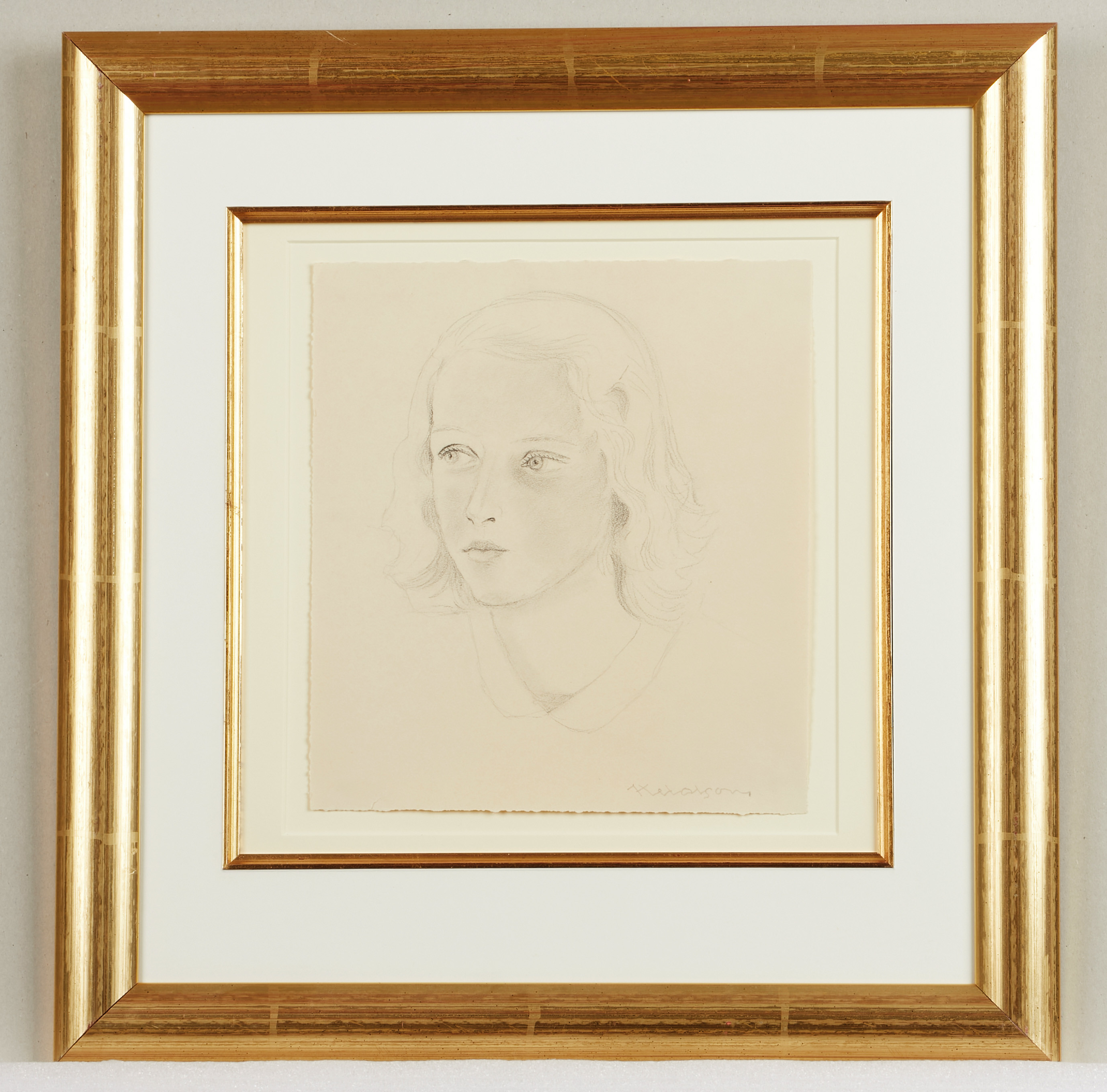 Images for 1962545. AXEL OLSON. Girl portrait, signed Axel Olson, chalk ...