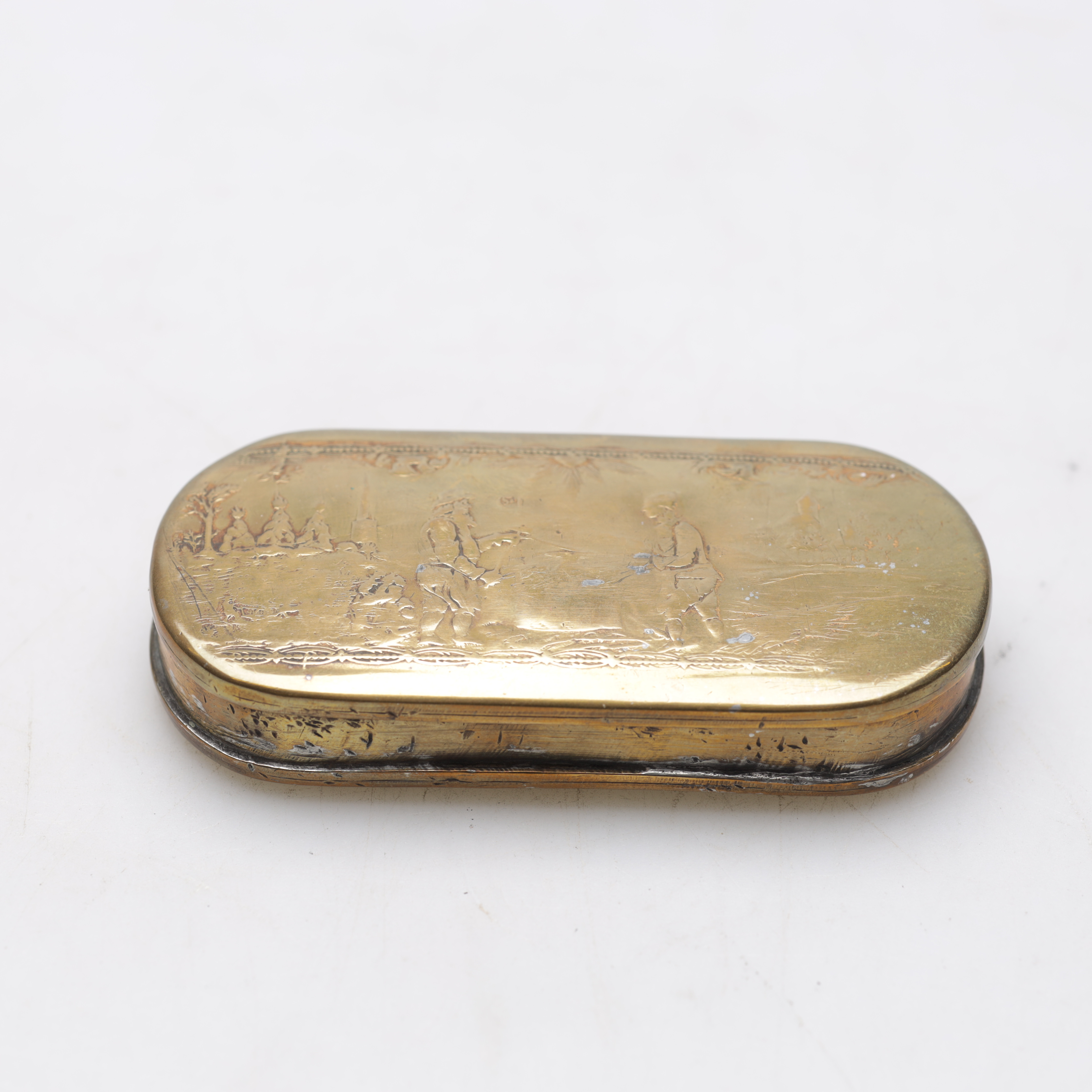 SNUSDOSA, mässing, Skultuna, 1800-tal. | Barnebys