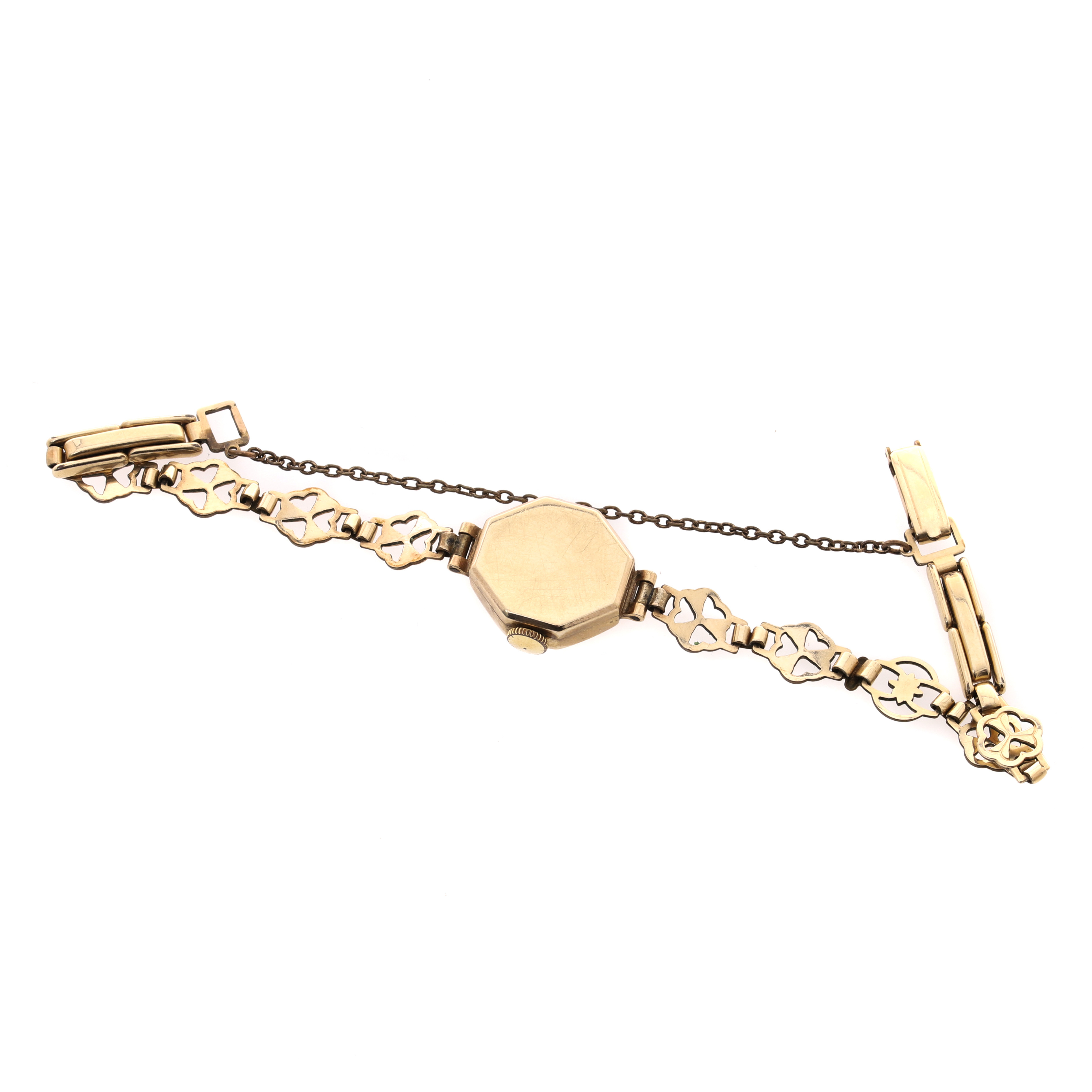 Images for 1973313. HELVETIA. A LADIES 9CT GOLD OCTAGONAL CASED WRIST ...