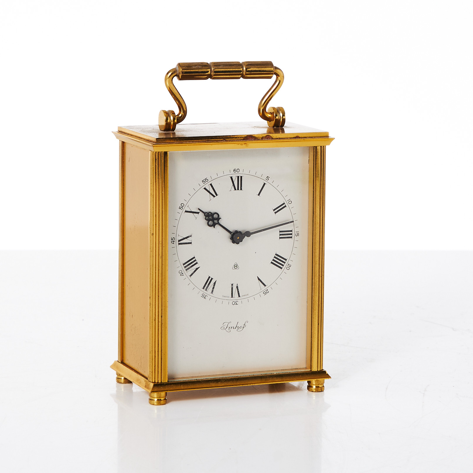 Images for 1975372. IMHOF, table clock, brass, Roman numerals, 8 days ...
