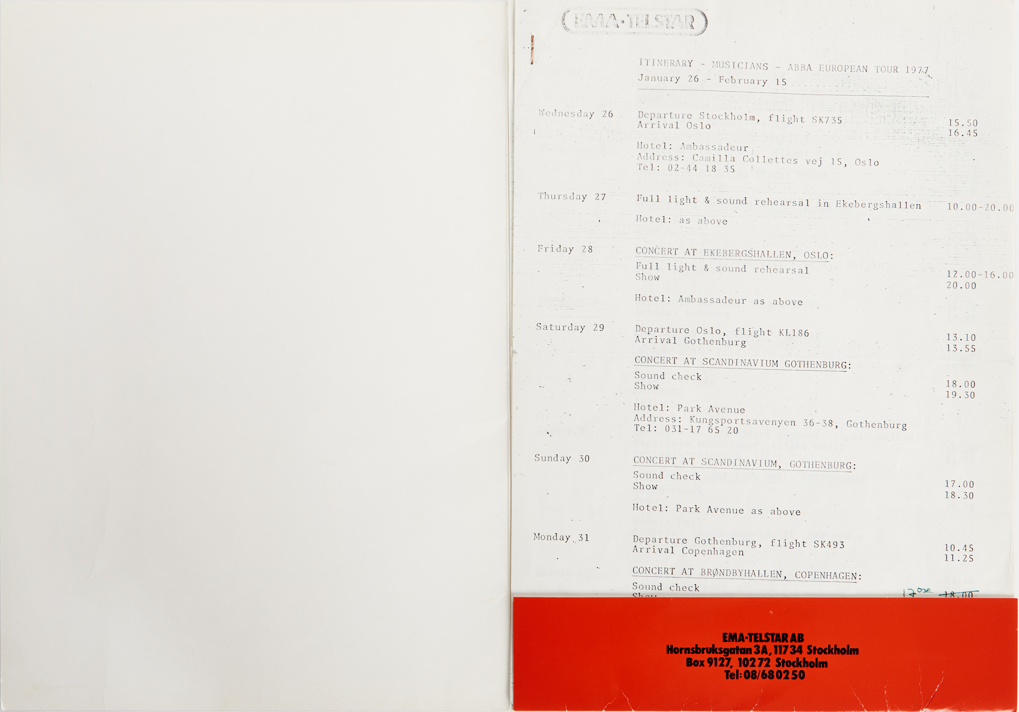 Bilder för 1991005. ABBA, EUROPEAN TOUR 1977, Souvenir Programme ...