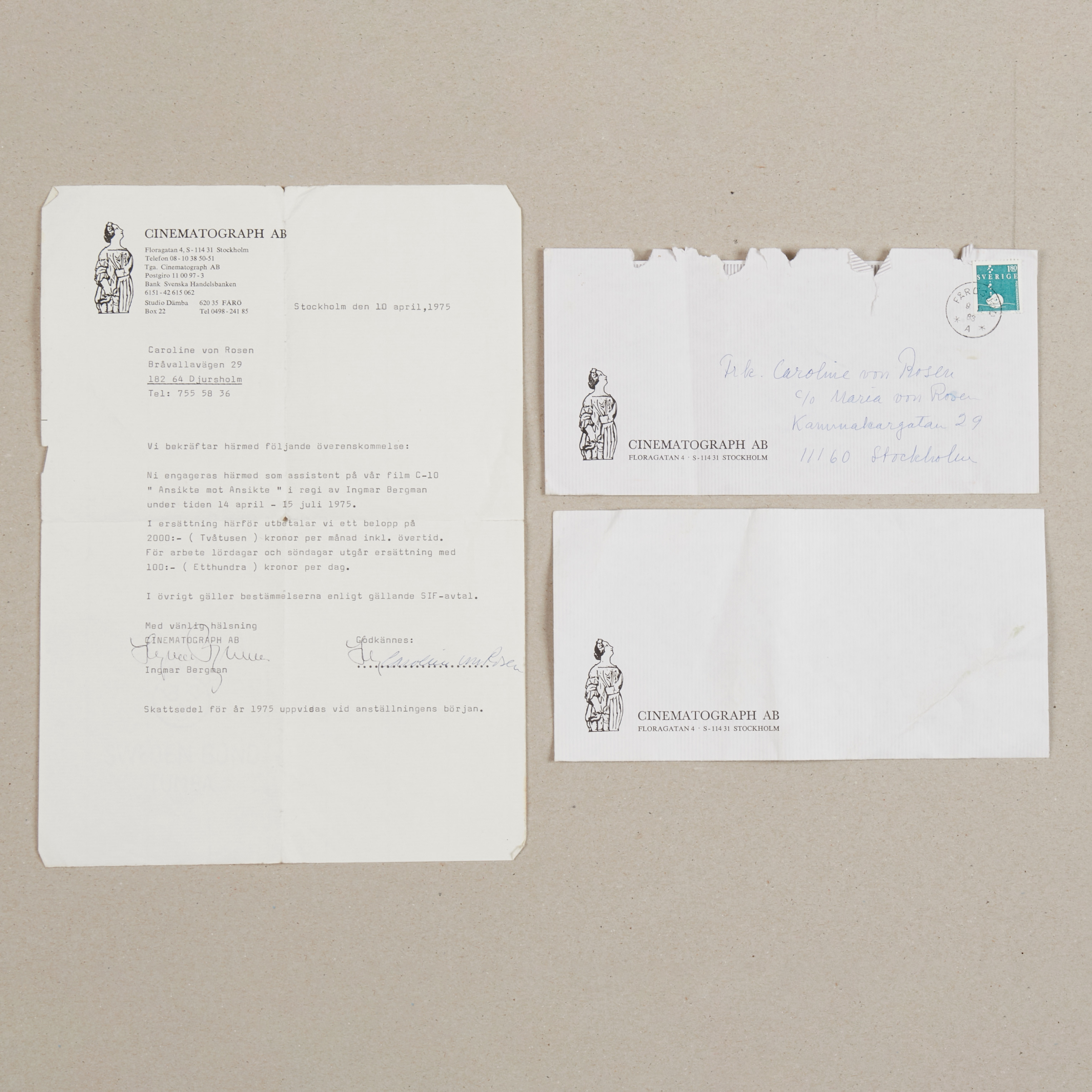 Images for 2016765. INGMAR BERGMAN, self-signed typewritten letter ...