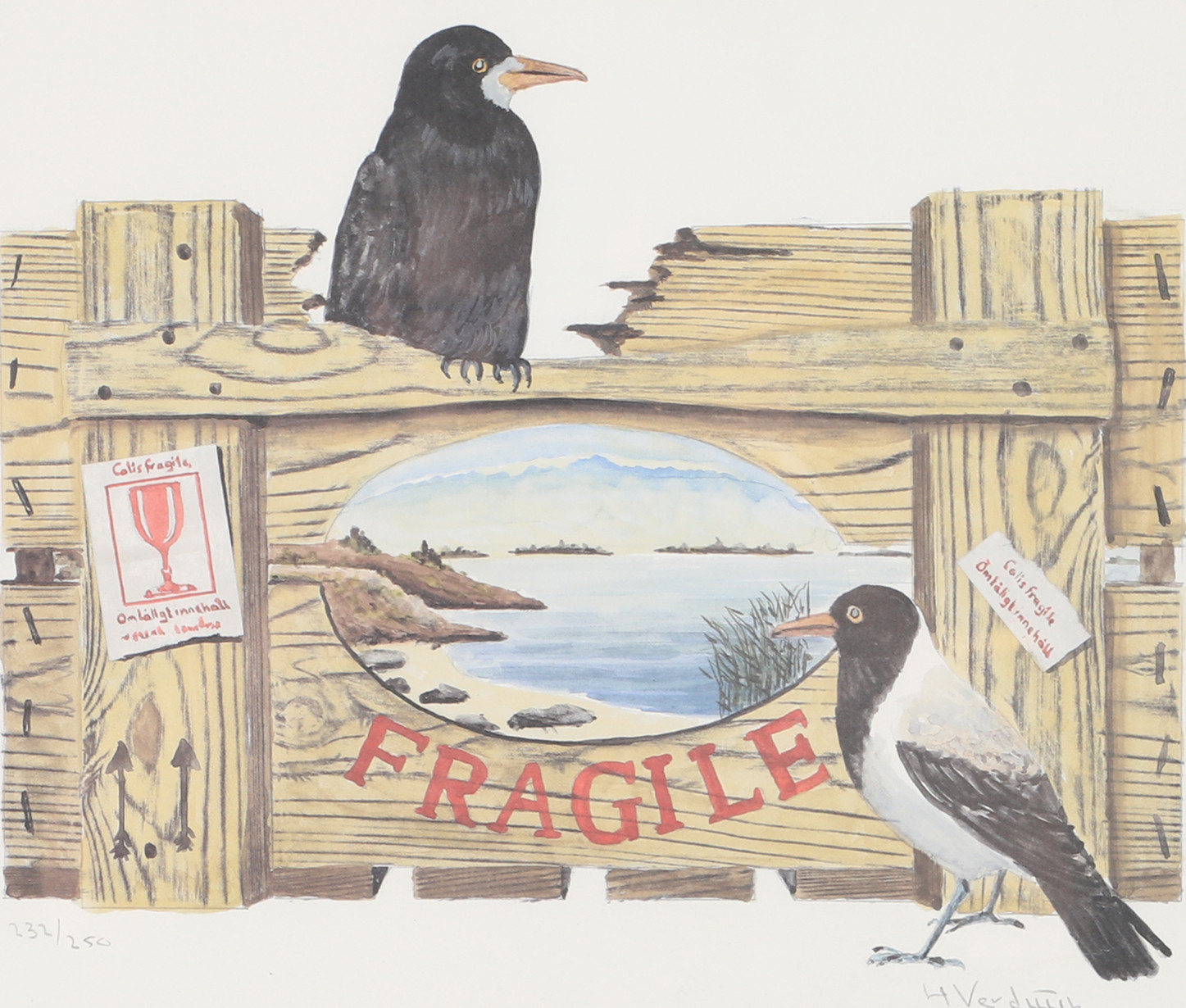 Images for 2016880. HANS VERDUIJN. Birds, color lithograph, signed H ...