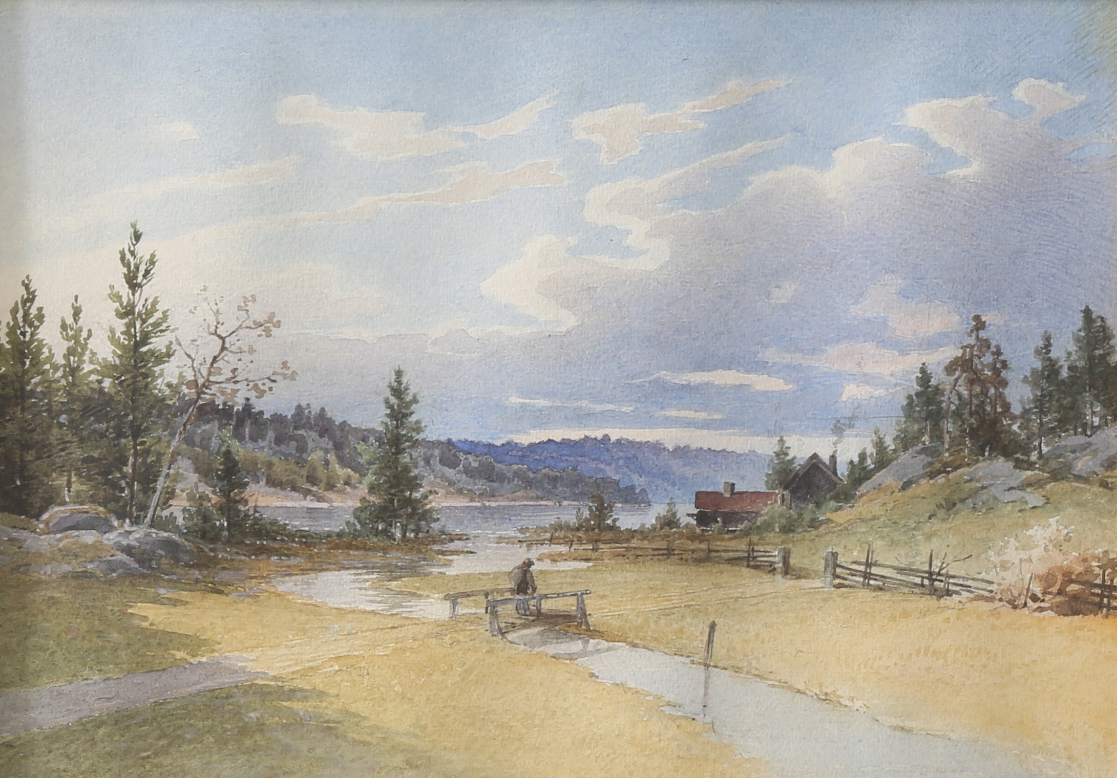 HERMAN MÜLLER. akvarell, signerad. | Barnebys