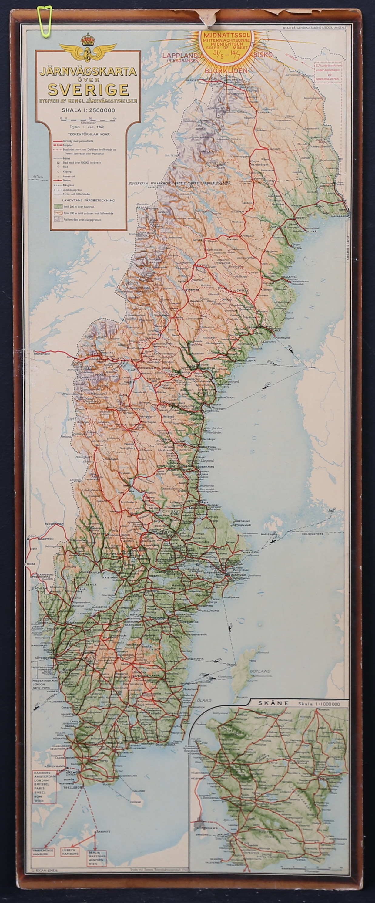 Images for 2022158. RAILROAD MAP OF SWEDEN, published by the King ...
