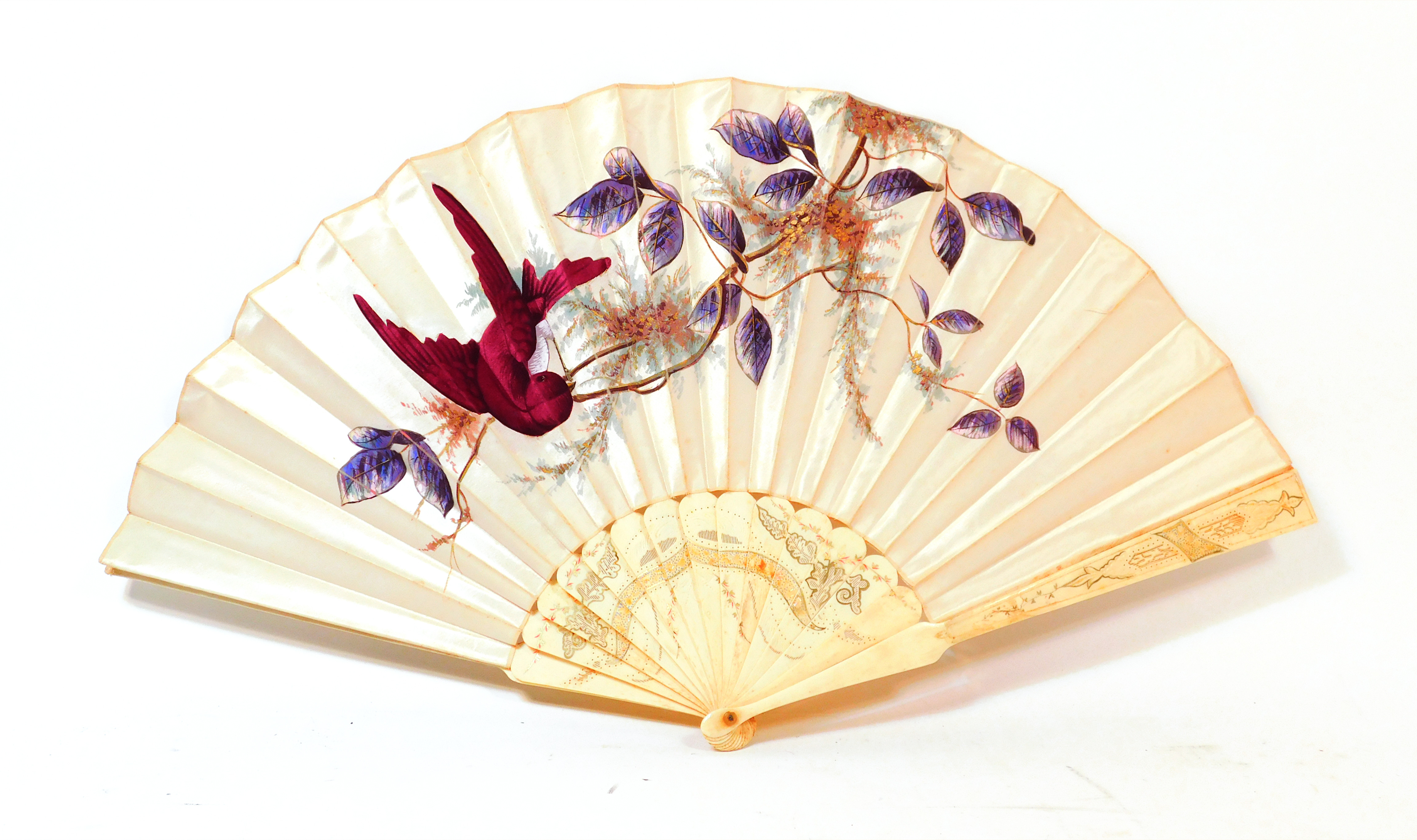 Images for 2029278. FAN, bone and silk, Chinese, late 19th century ...