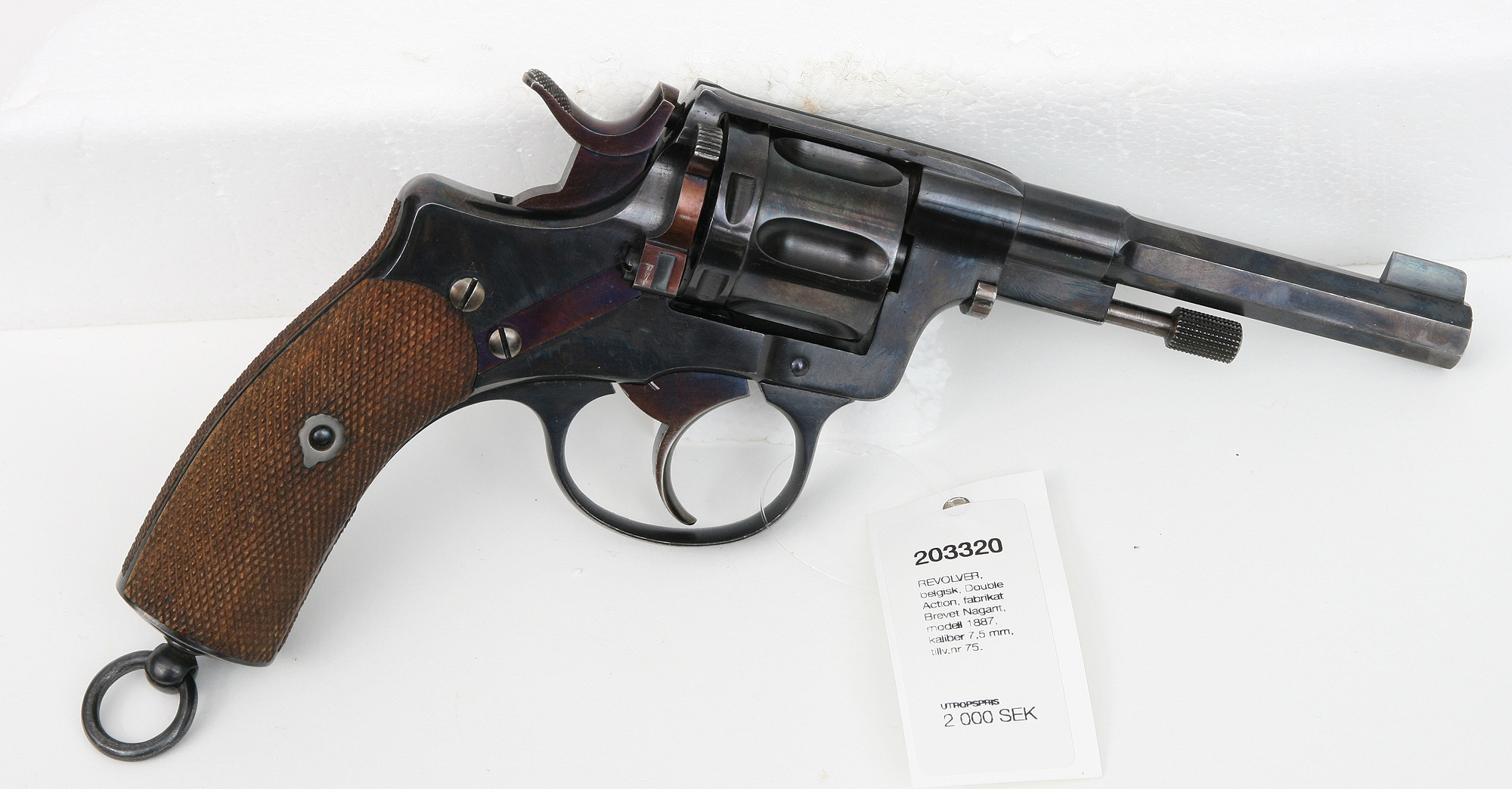 REVOLVER, belgisk, Double Action, fabrikat The Letter Nagant, model ...