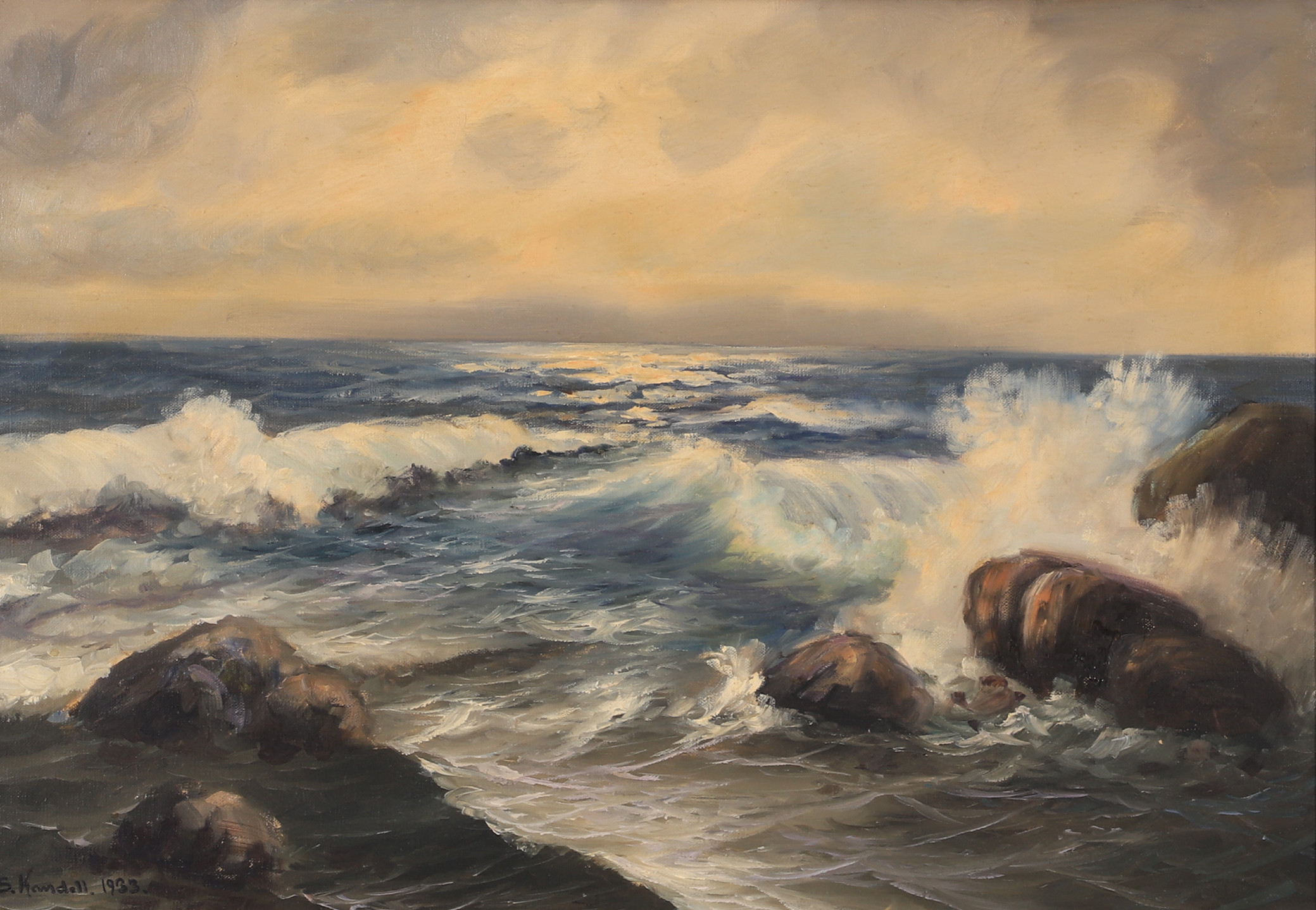 Images for 2034041. STURE KANDELL. Coastal party, oil on canvas, signed ...