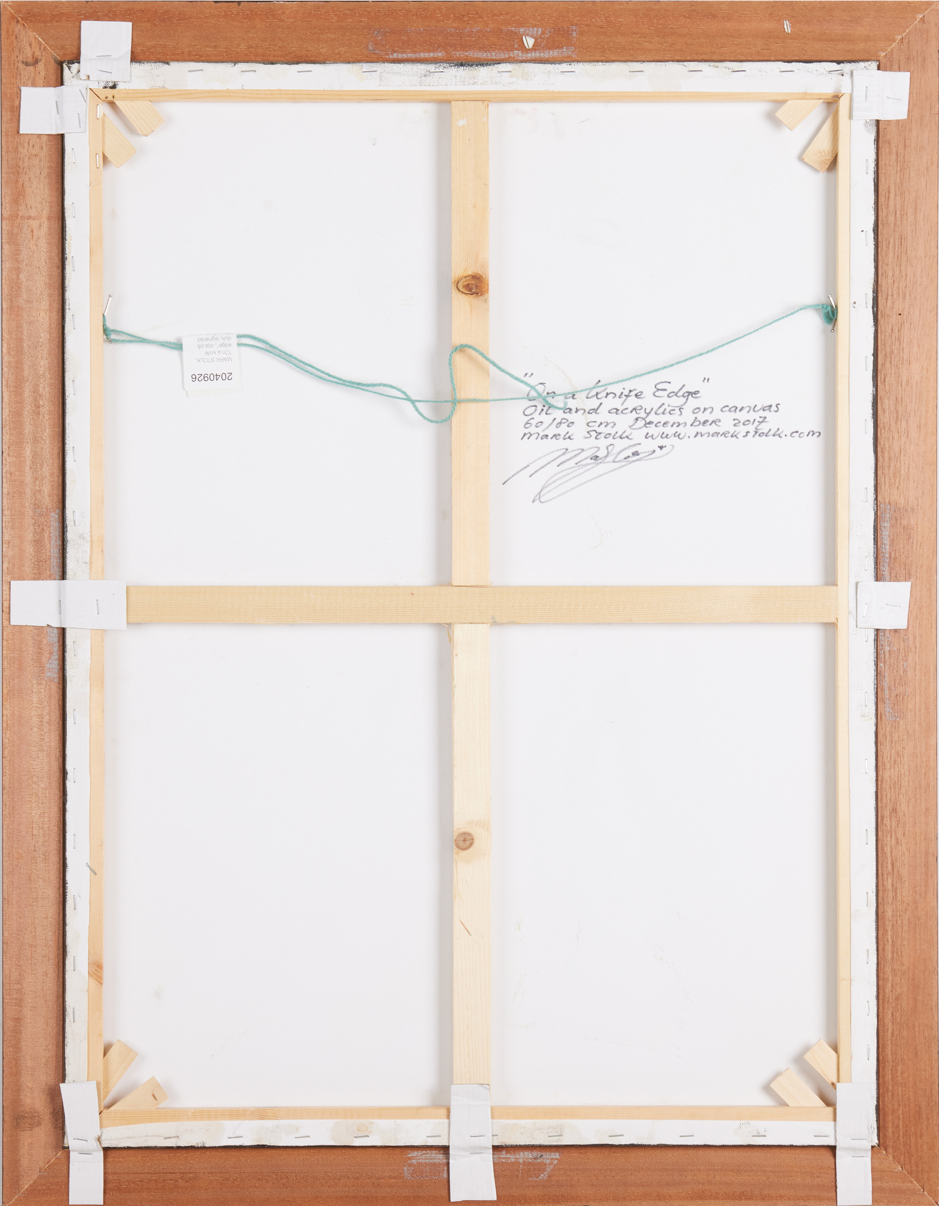 2040936. MARK STOLK. "Veitsen terällä", öljy kankaalle, signeerattu M ...