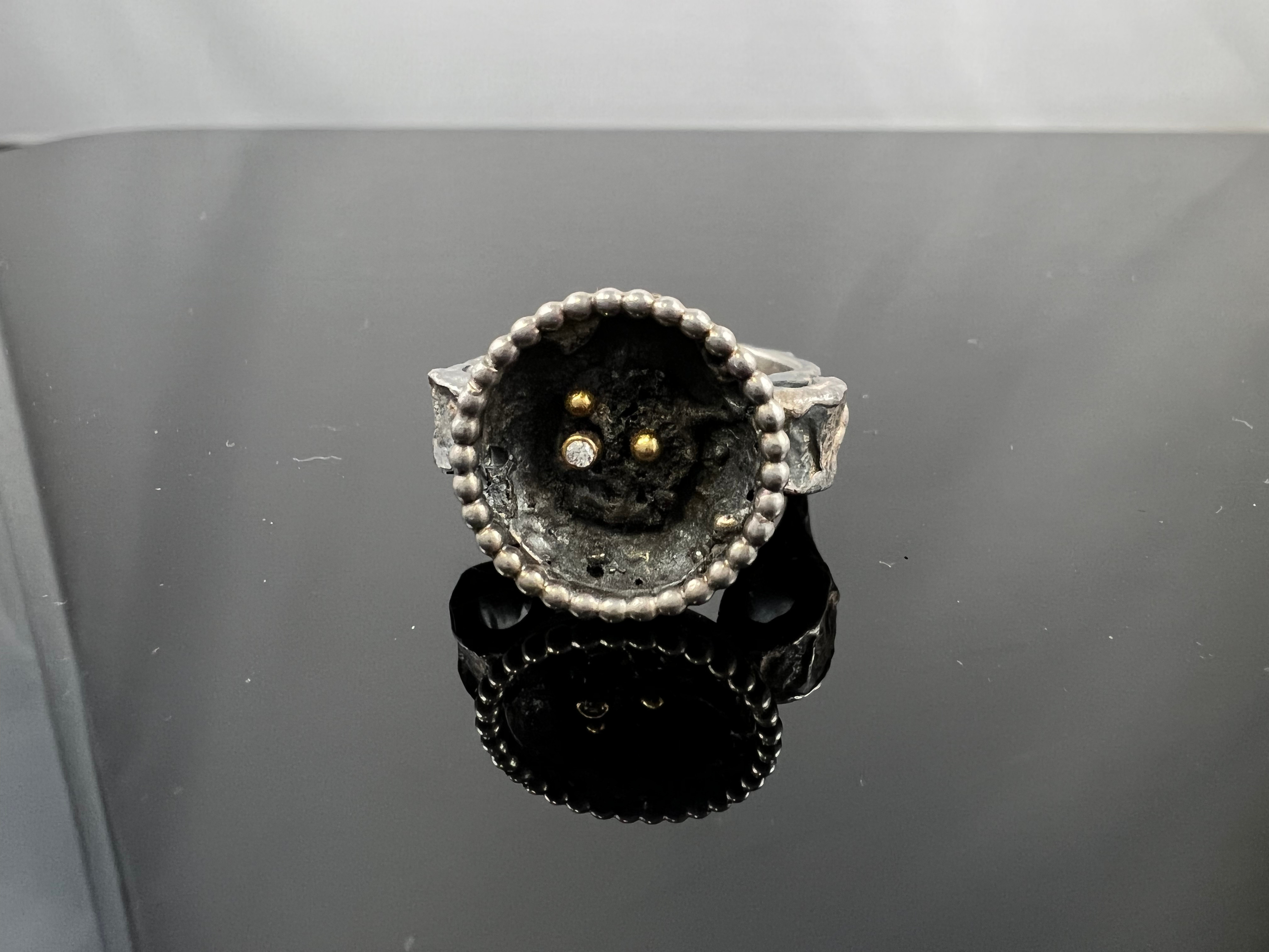 Images for 2041163. "Oracle of Delphi" ring made of silver with gold ...