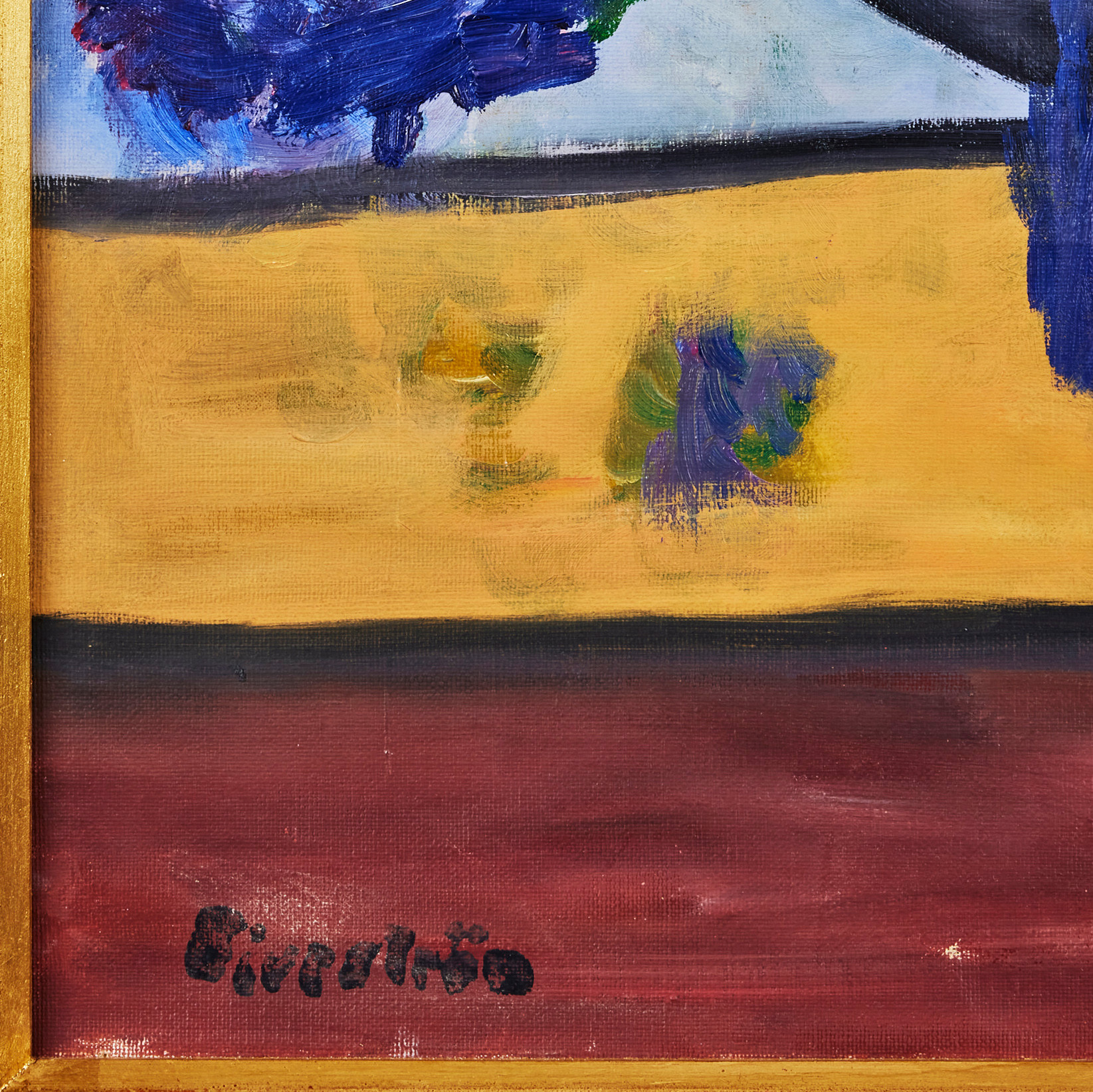 Bilder för 2051343. TOR BJURSTRÖM. Blå blomster i silverkanna, olja på ...