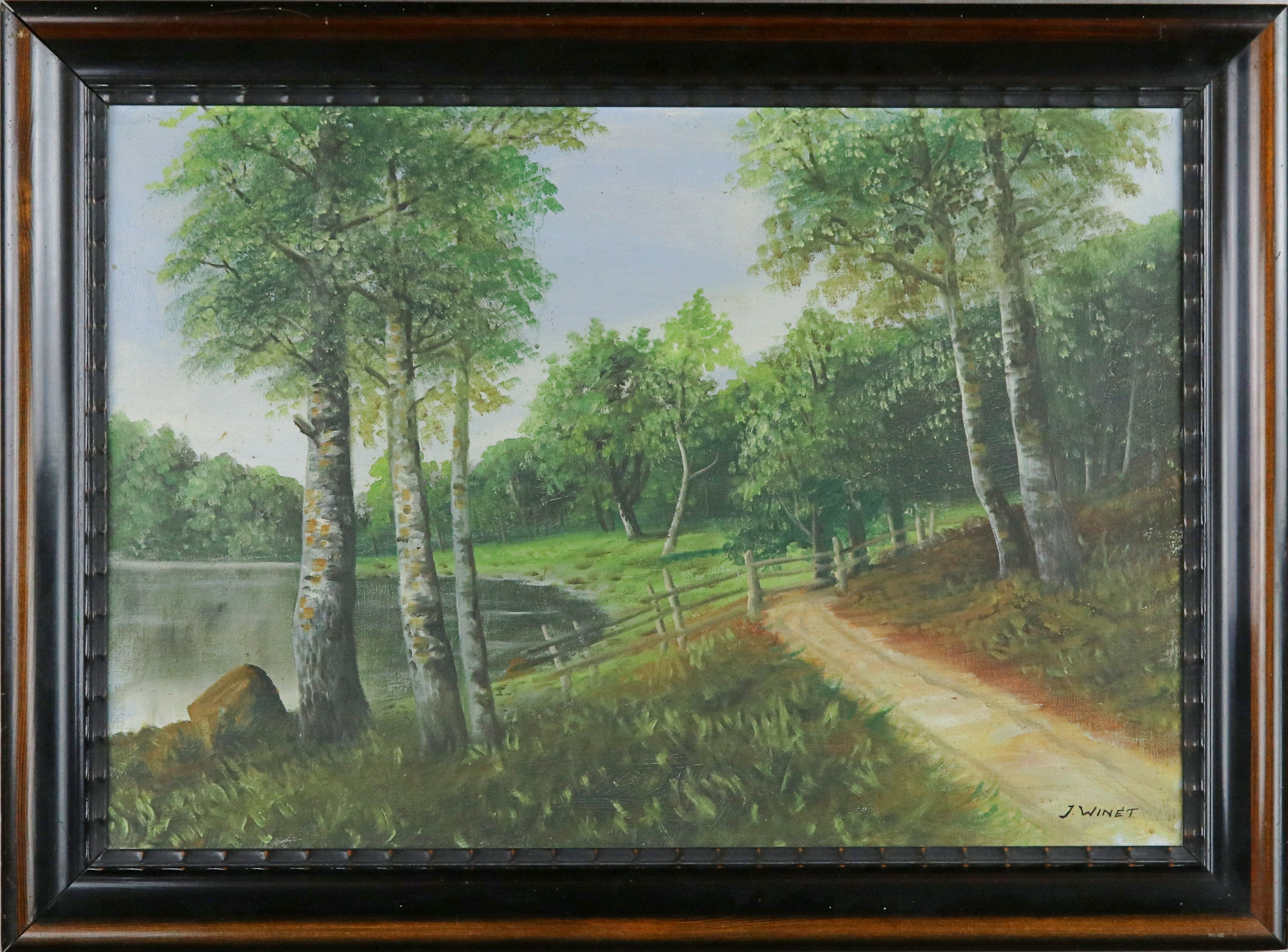 Images for 2061528. OIDENTIFIERAD KONSTNÄR. Oil on canvas, forest lake ...