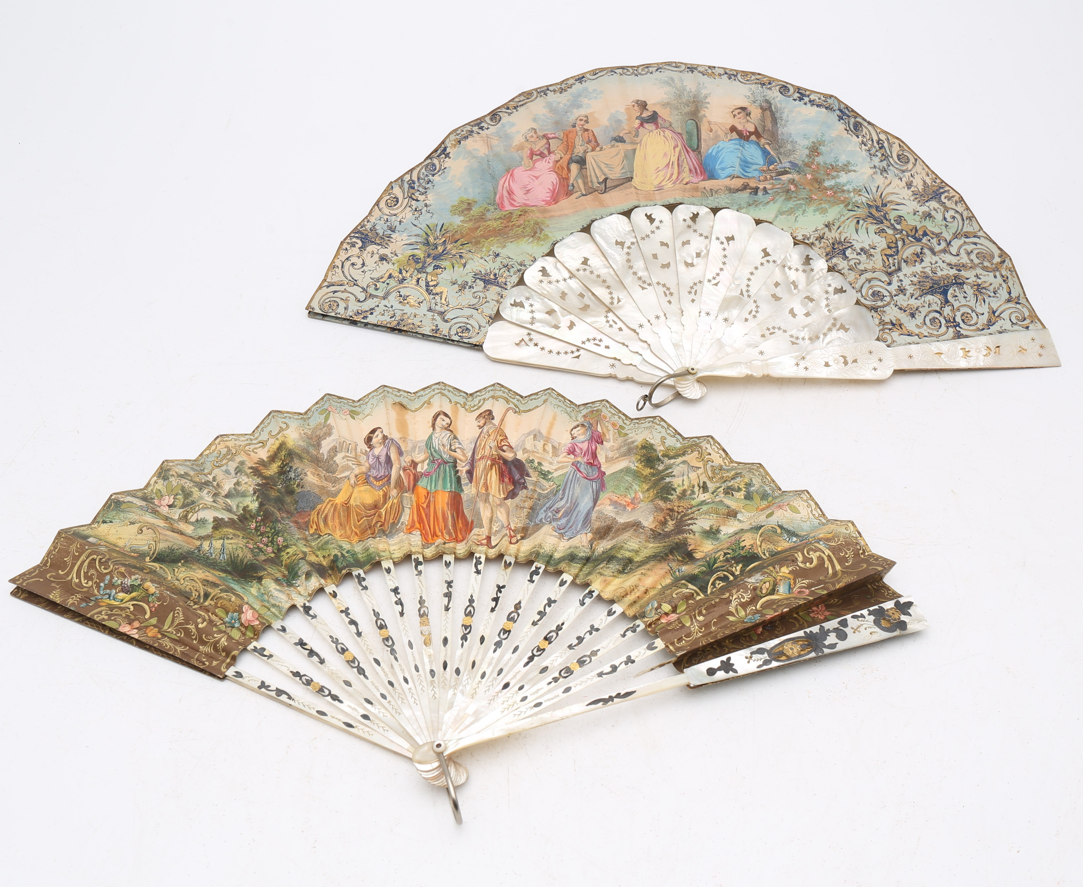 Images for 2062384. Two 18th Century-style Elizabethan fans, circa 1860 ...