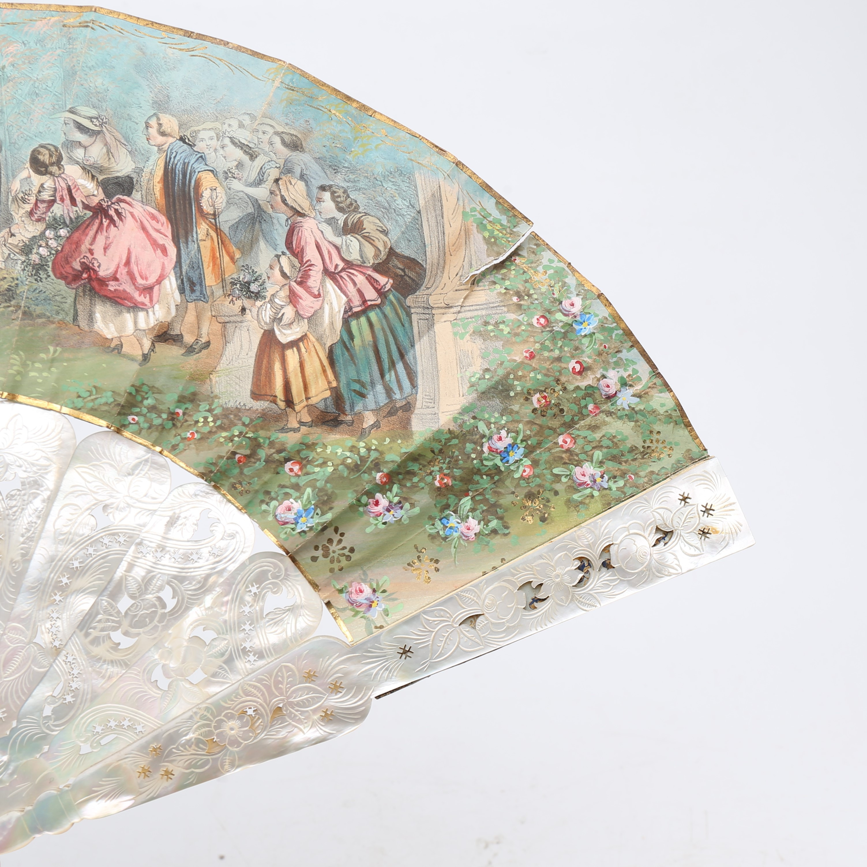 Images for 2062384. Two 18th Century-style Elizabethan fans, circa 1860 ...