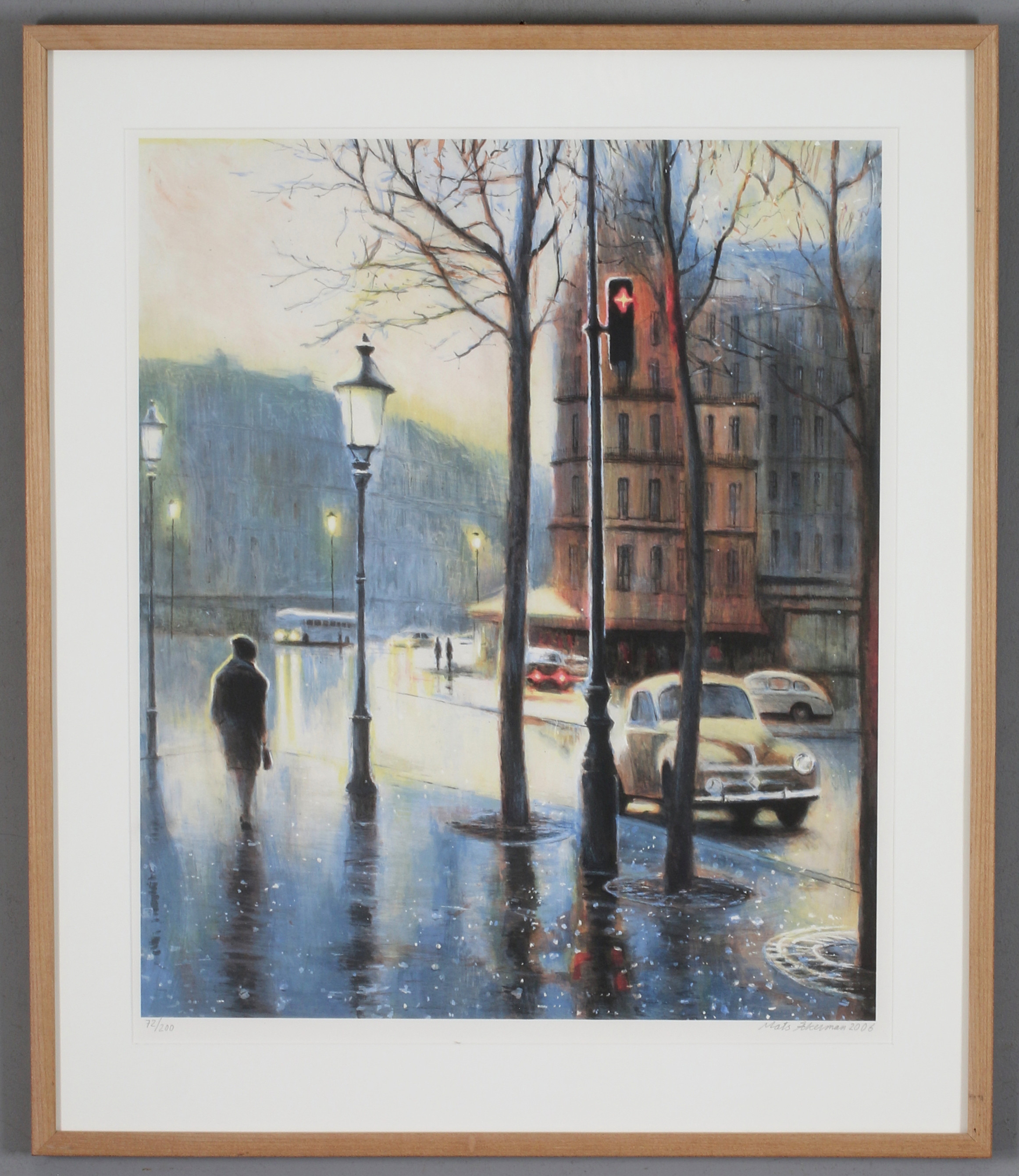 MATS ÅKERMAN. Stadsvy, litografi, signerad och numrerad 72/200. Konst ...