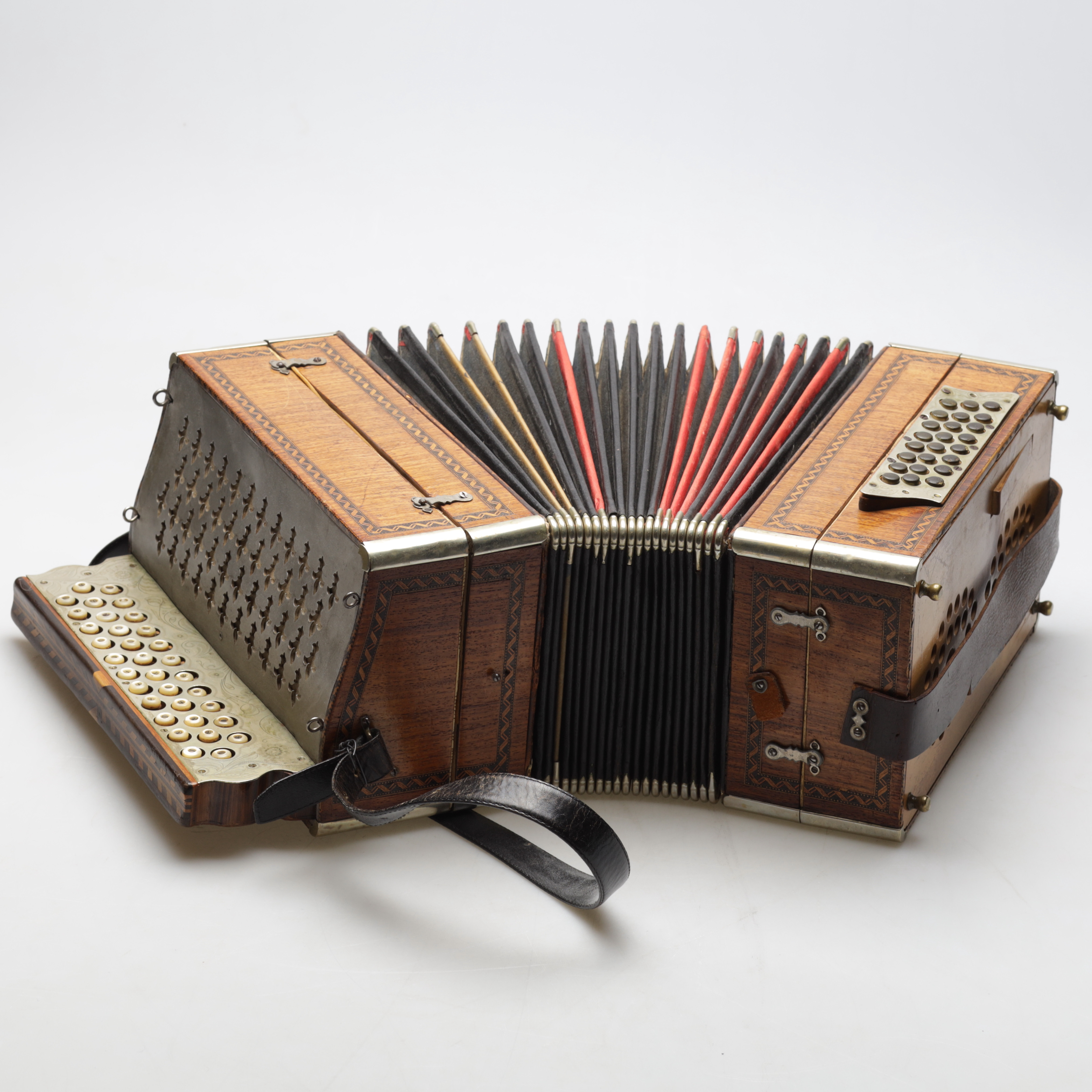 Images for 2074391. ACCORDION. Intarsia decor and engraved metal, early ...