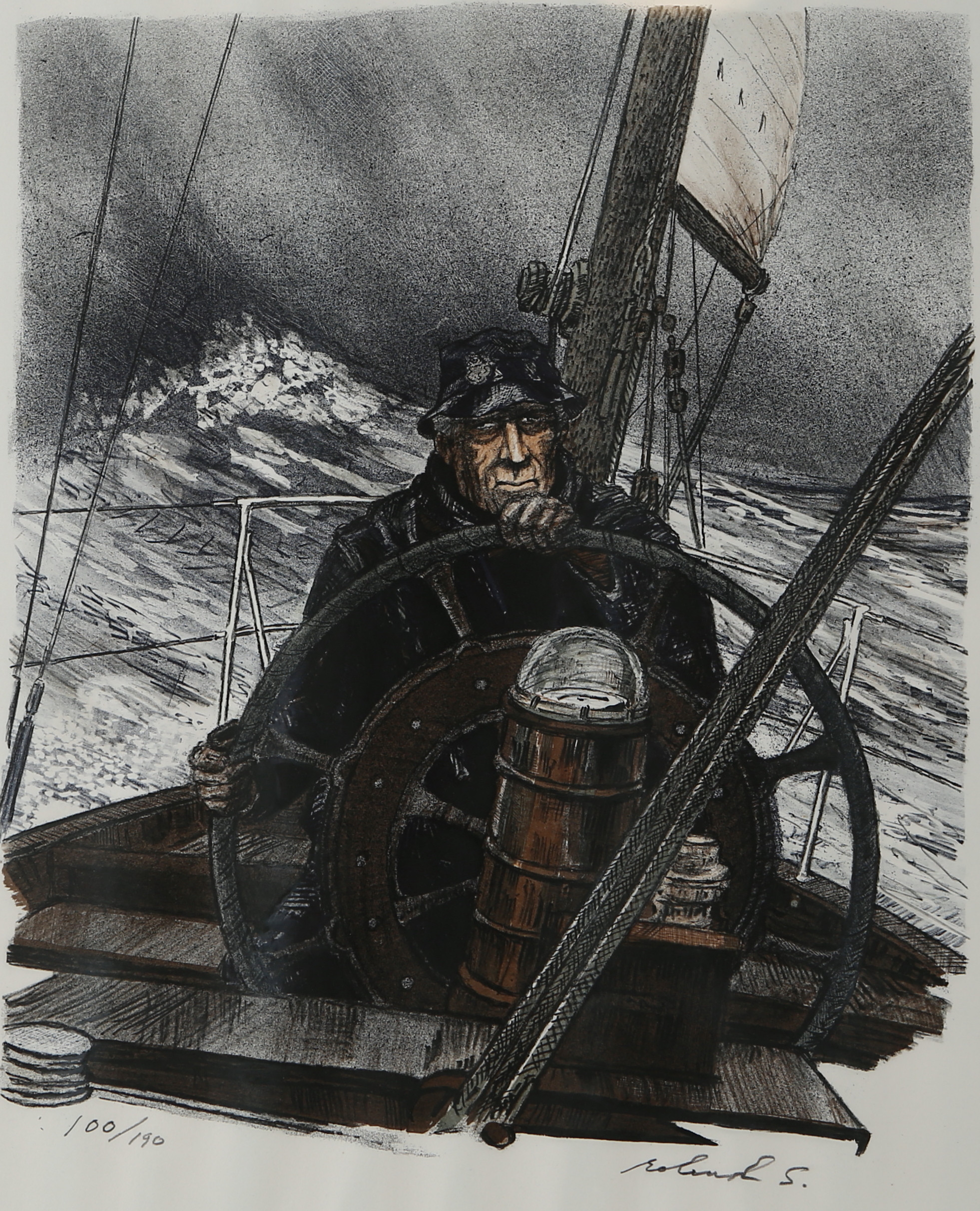 Images for 2079040. ROLAND SVENSSON. "The Helmsman", lithograph, signed ...