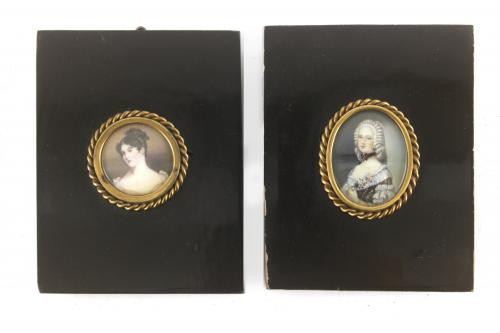 Images for 2080719. PAIR OF FRENCH MINIATURES CIRCA 1900. Damas ...