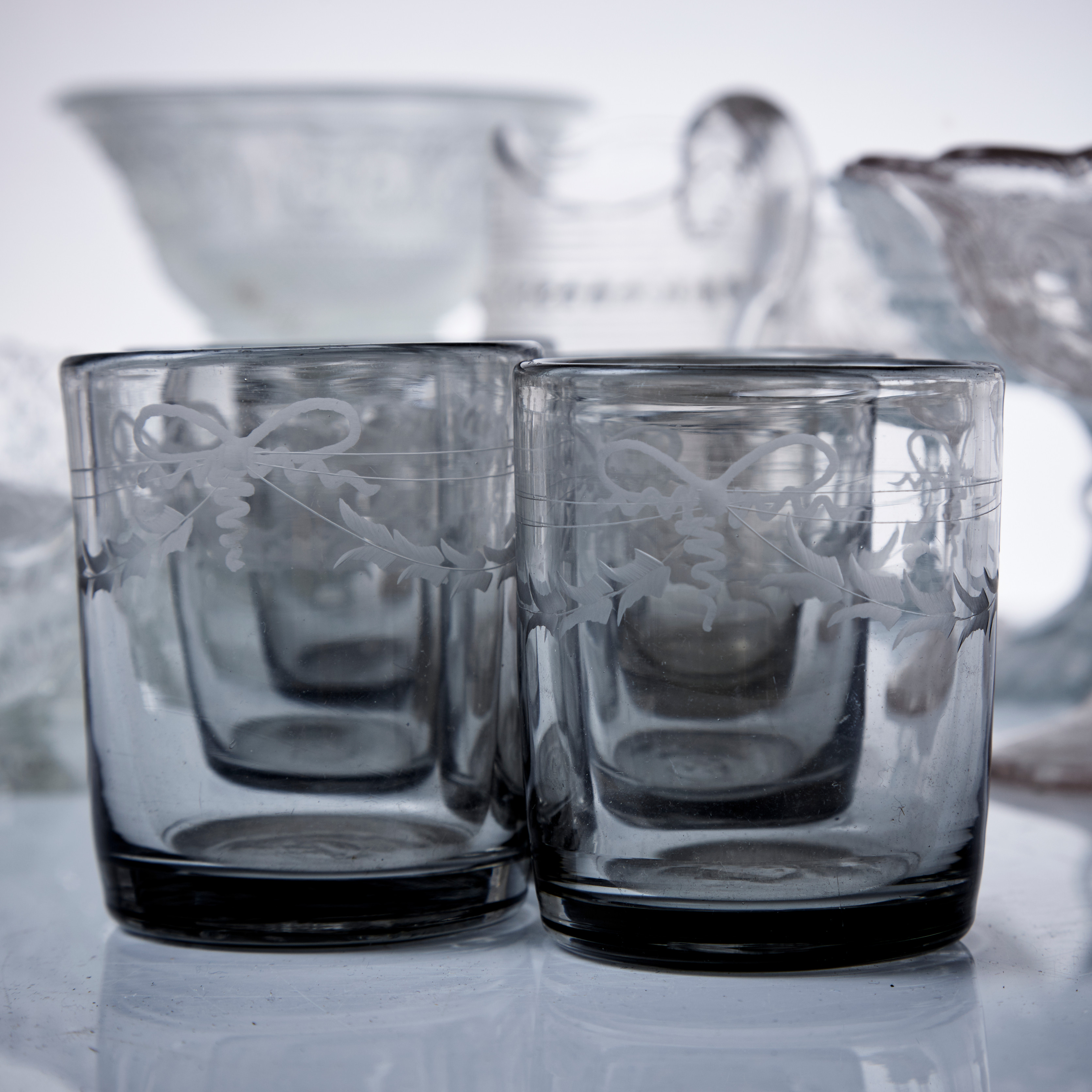 Images for 2082926. GLASS, 6 pcs., Reijmyre, "Antique", BOWLS, on feet ...