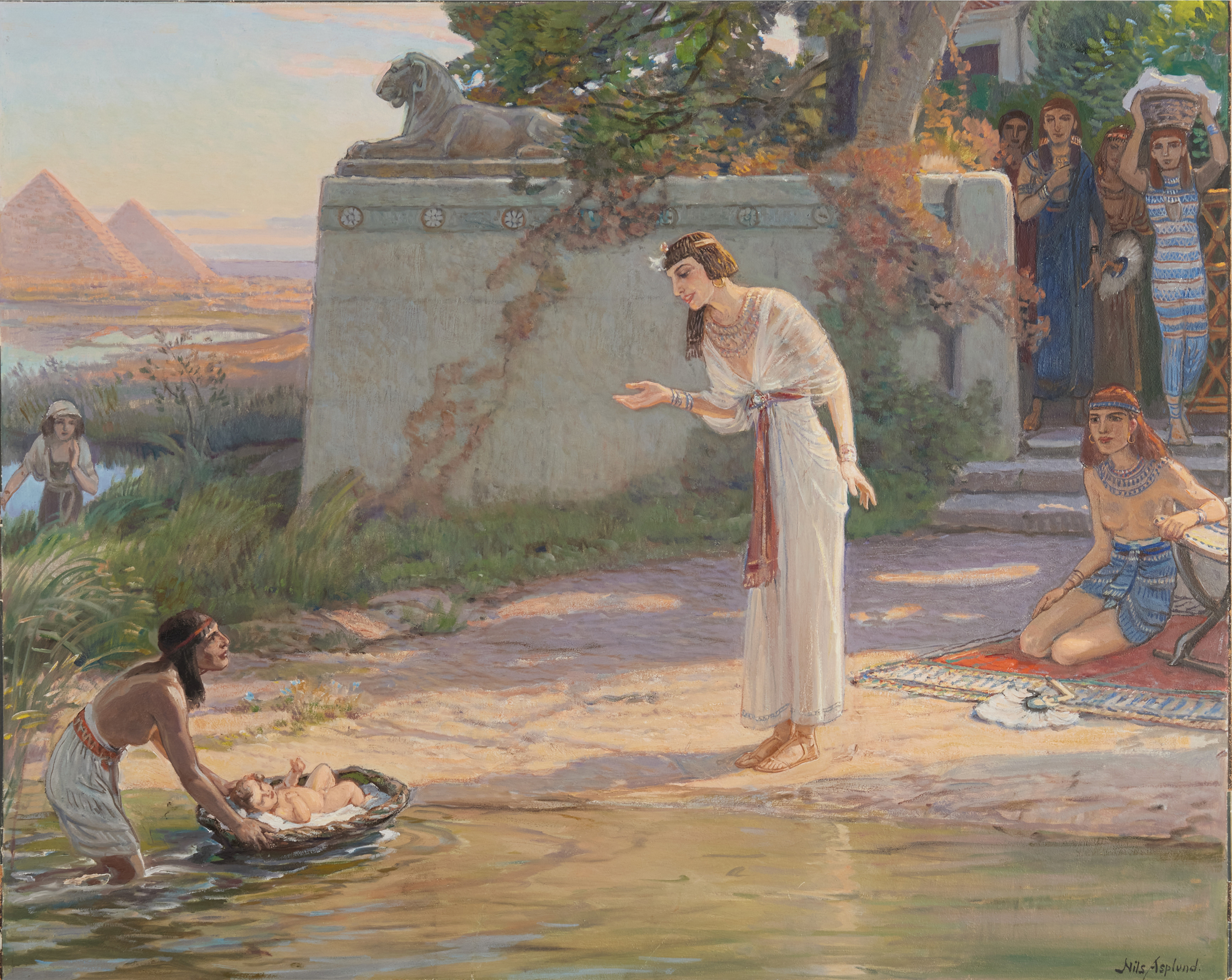 Bilder för 2083470. NILS ASPLUND (1874-1958): Moses i vassen (förlaga ...