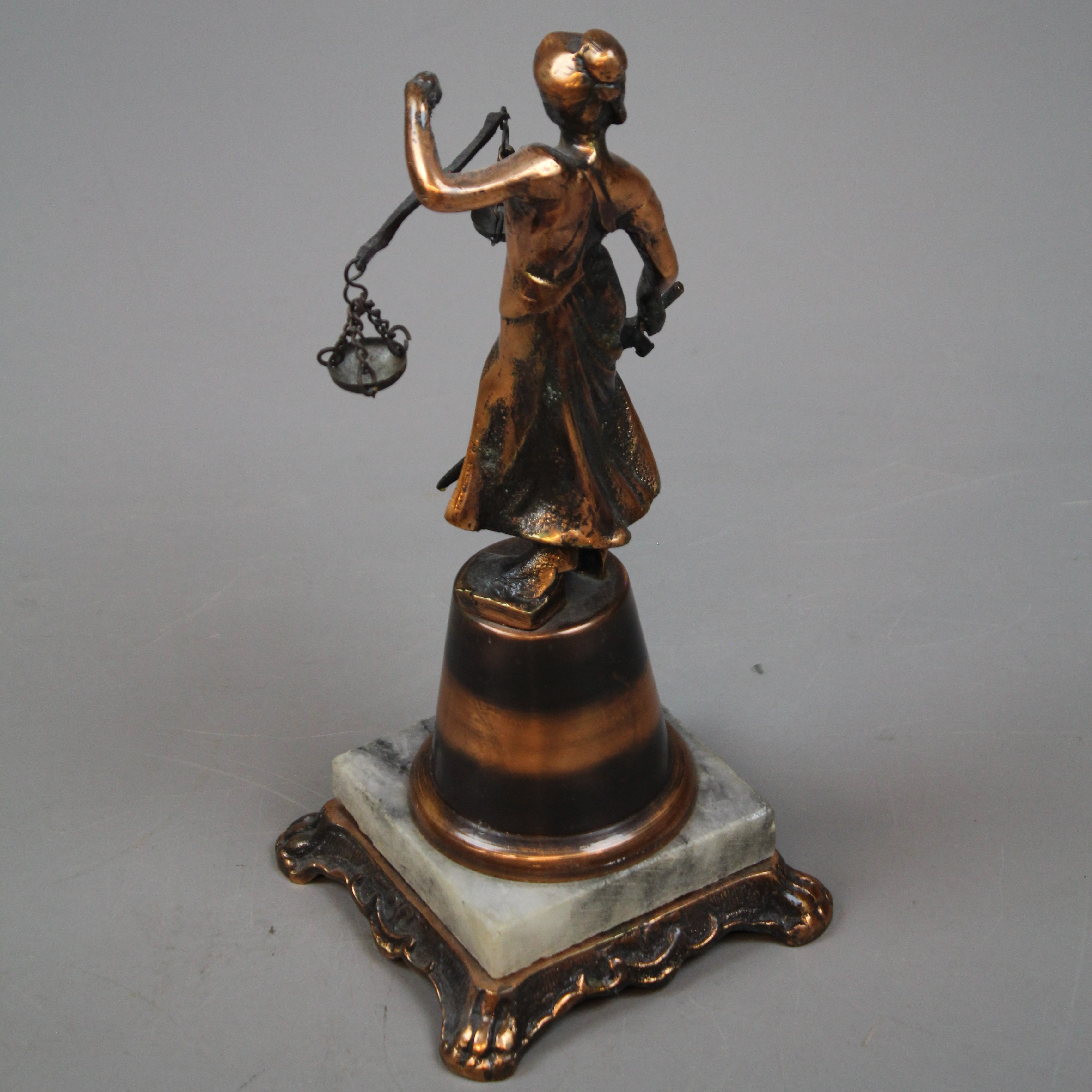 Images for 2085237. BRONZE FIGURE depicting Mrs. Justitia, on marble ...