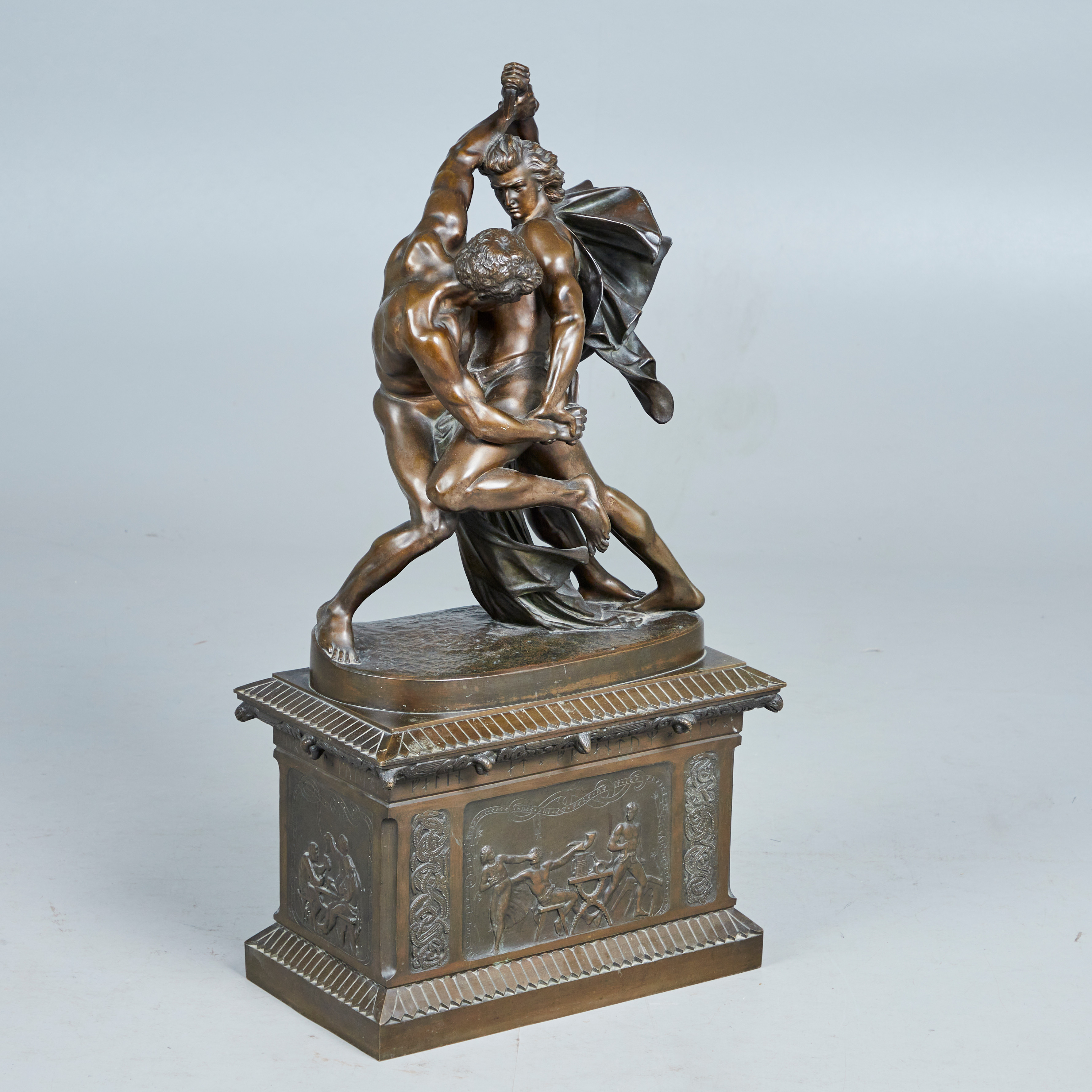 JOHAN PETER MOLIN. Skulptur / Figur, 'Die Messerkämpfer', Bronze. Kunst ...