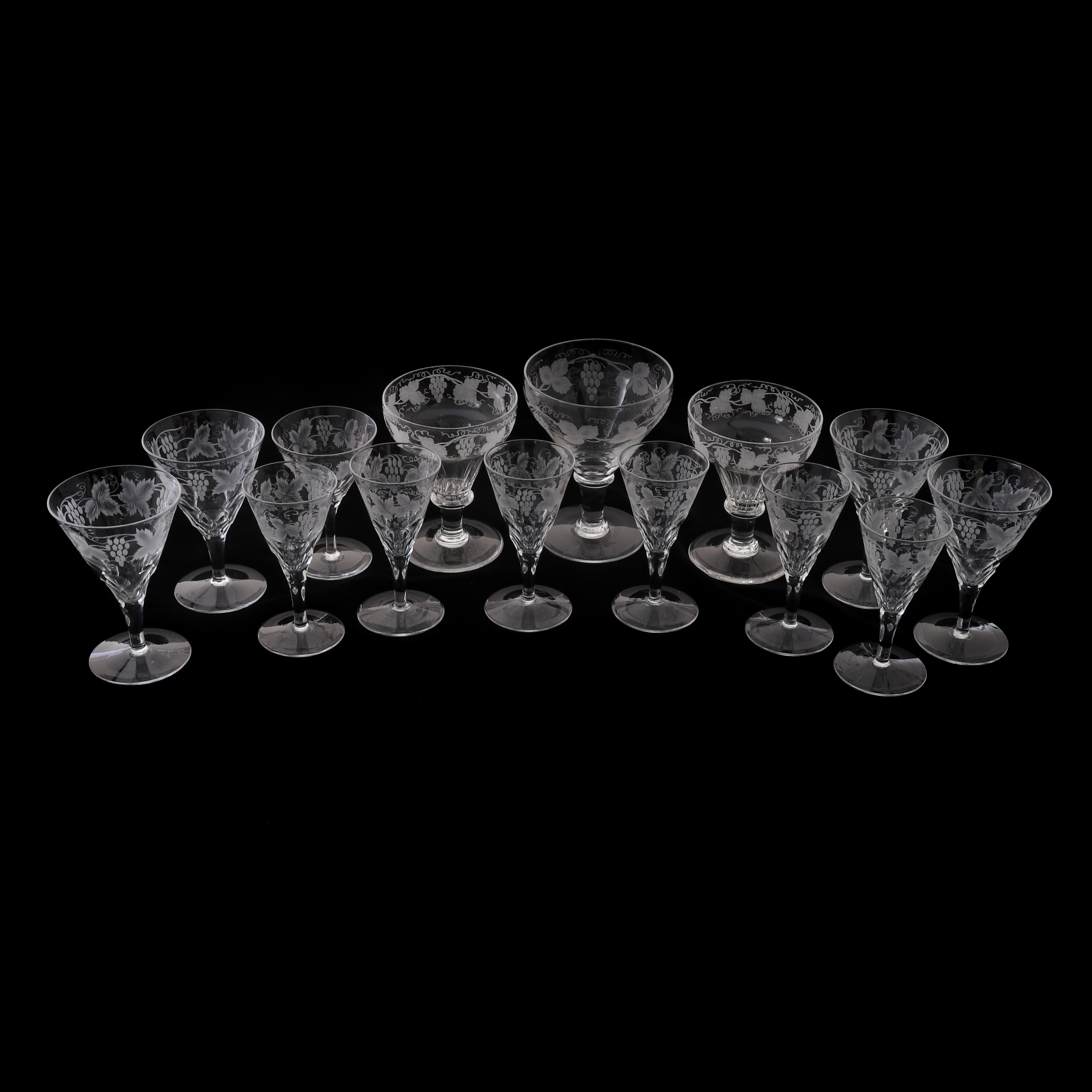 Images for 2093503. A PART SUITE OF FRUITING VINE ETCHED DRINKING ...