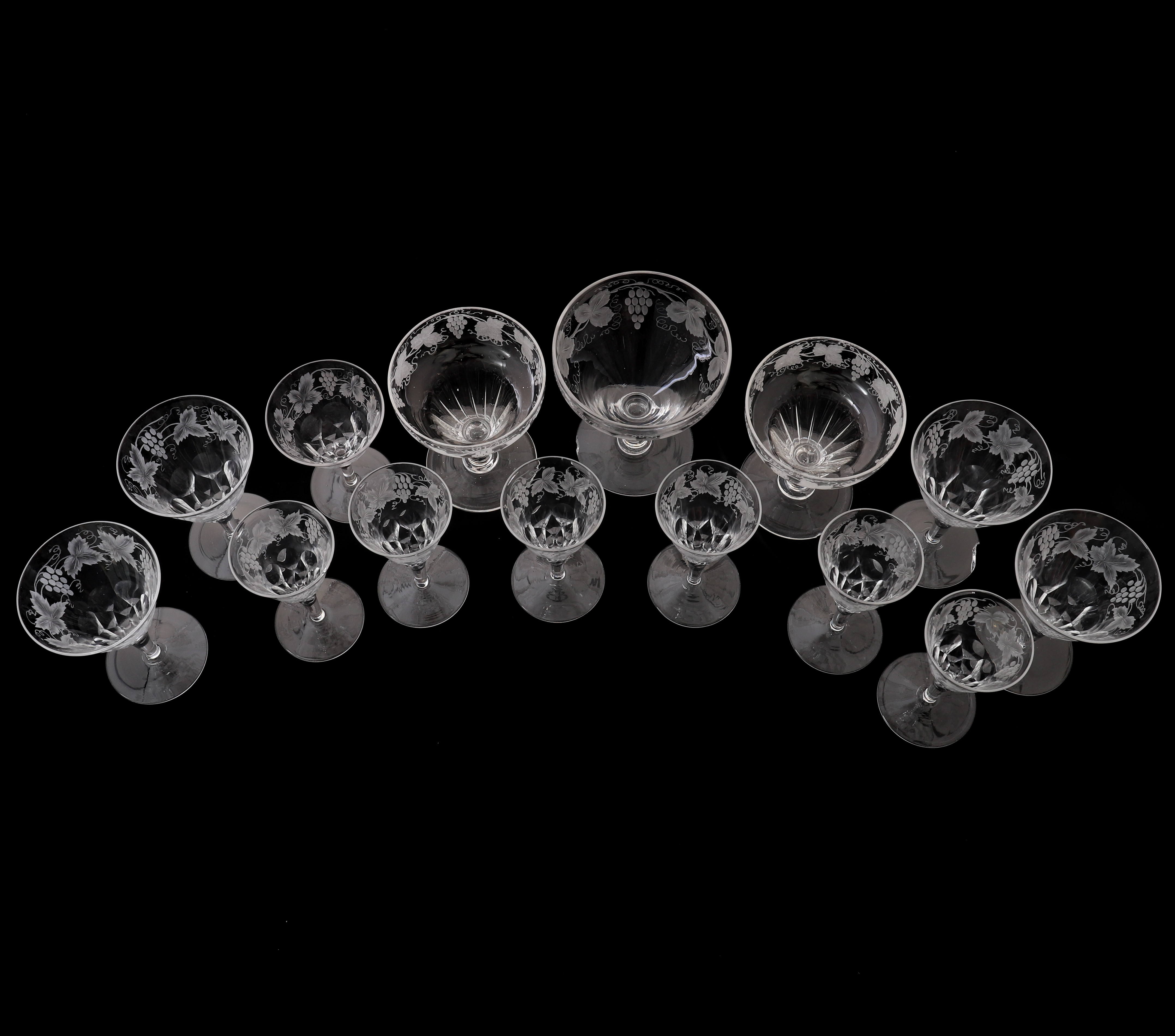 Images for 2093503. A PART SUITE OF FRUITING VINE ETCHED DRINKING ...