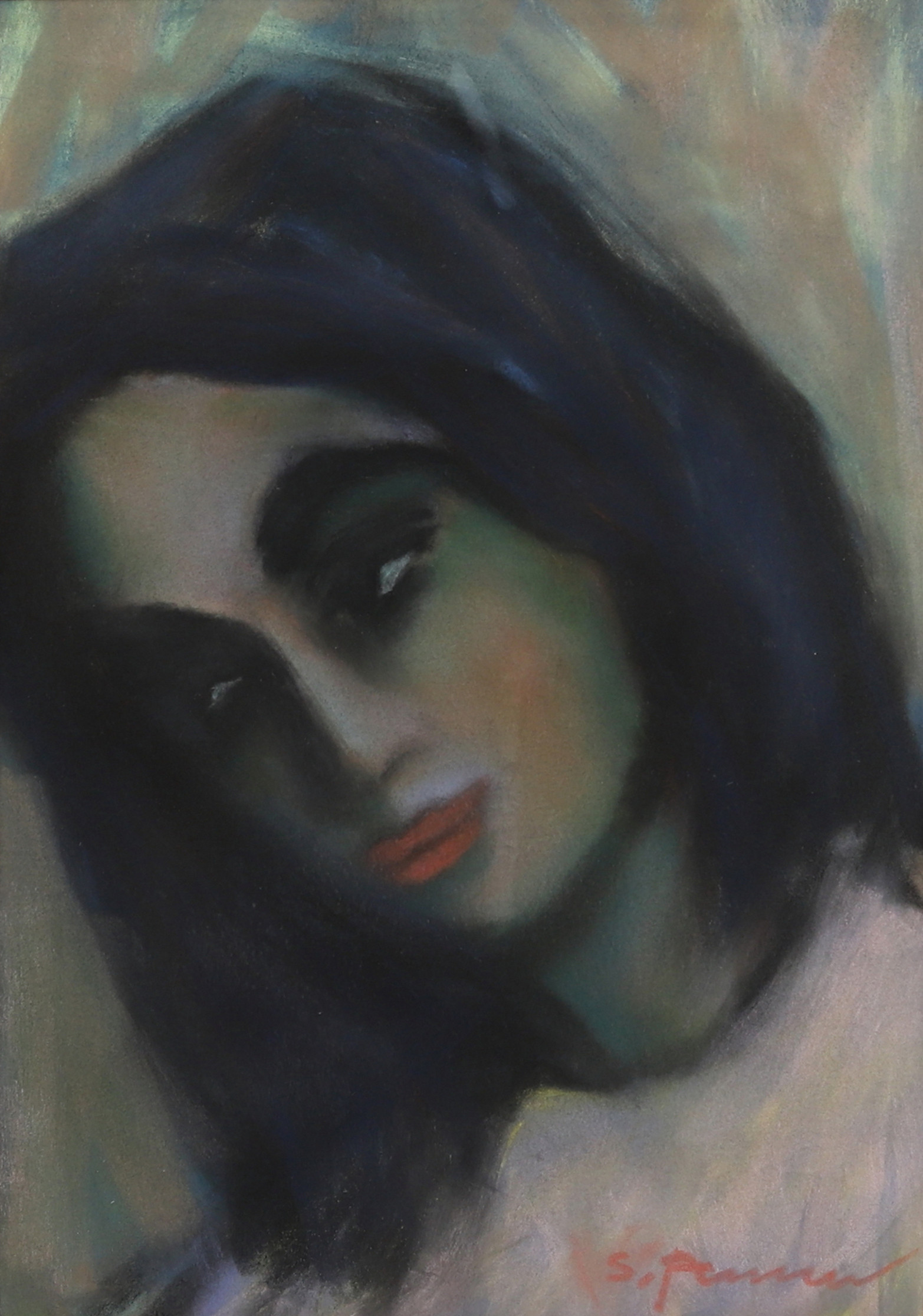 SVEN PERSSON, (1899-1993). Porträtt, pastell, signerad S Persson ...