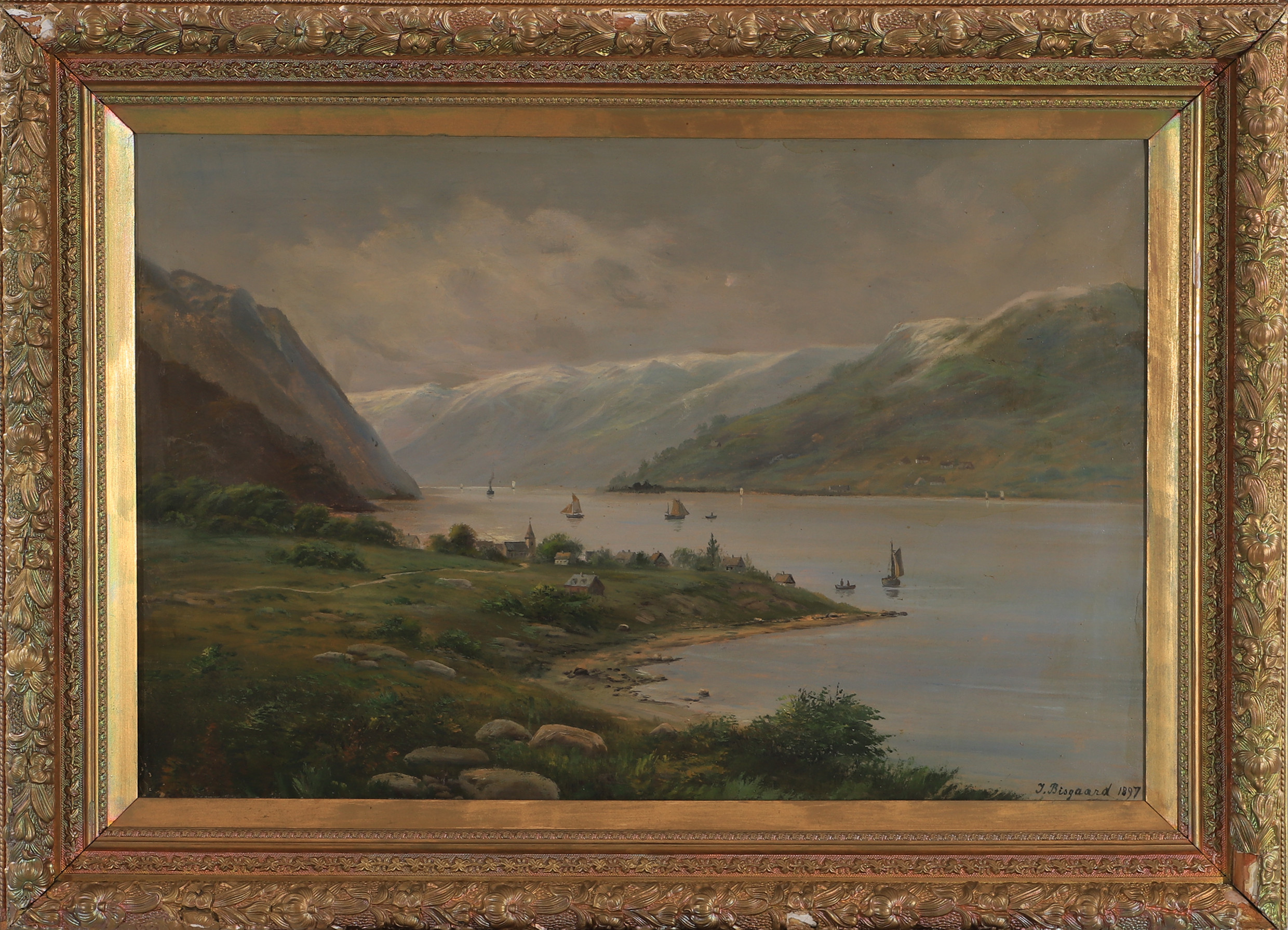 Images for 2107035. JENS BISGAARD. Mountain landscape with streams, oil ...