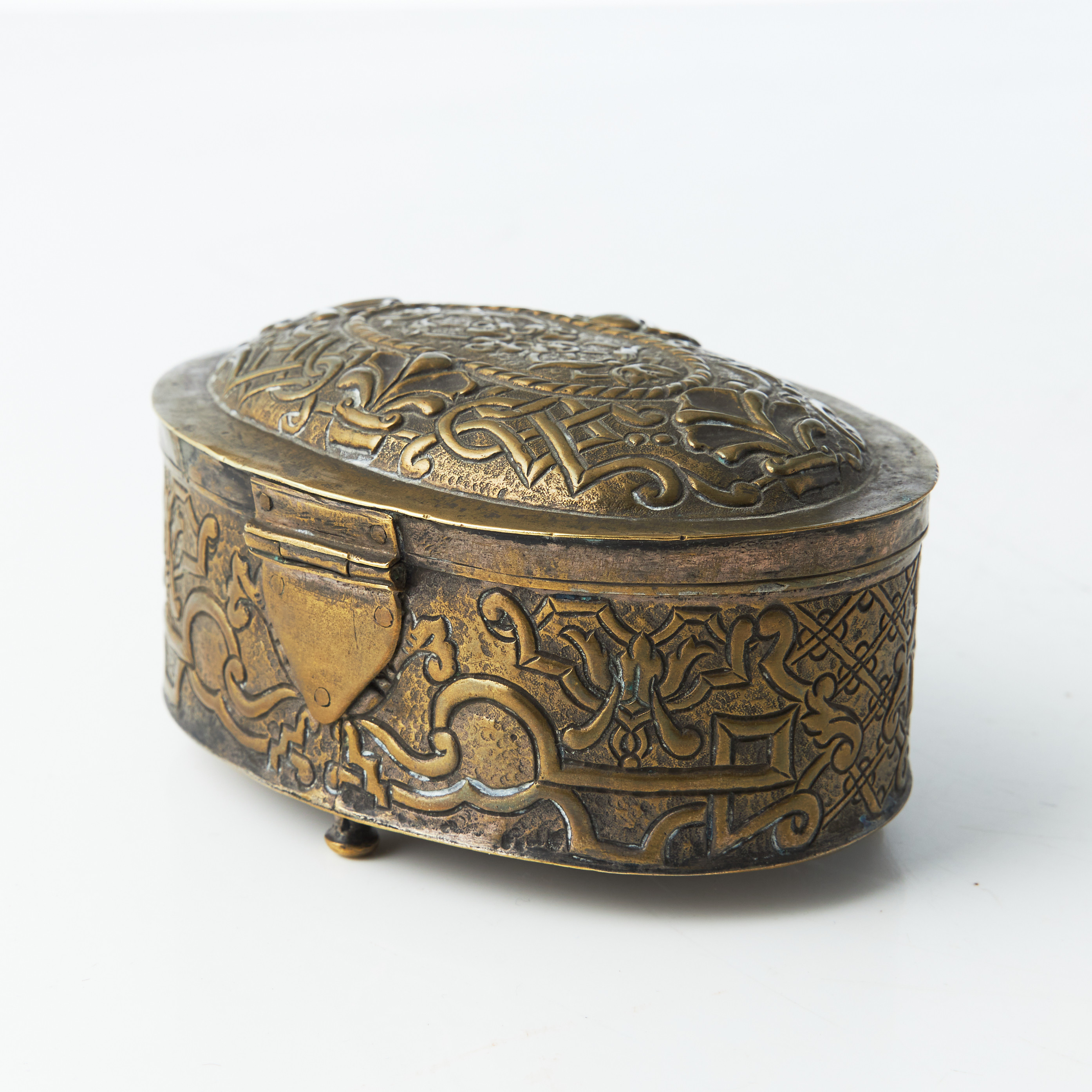 Images for 2111961. WAFER BOX, brass, 17th/1800s, 3 ball feet on the ...