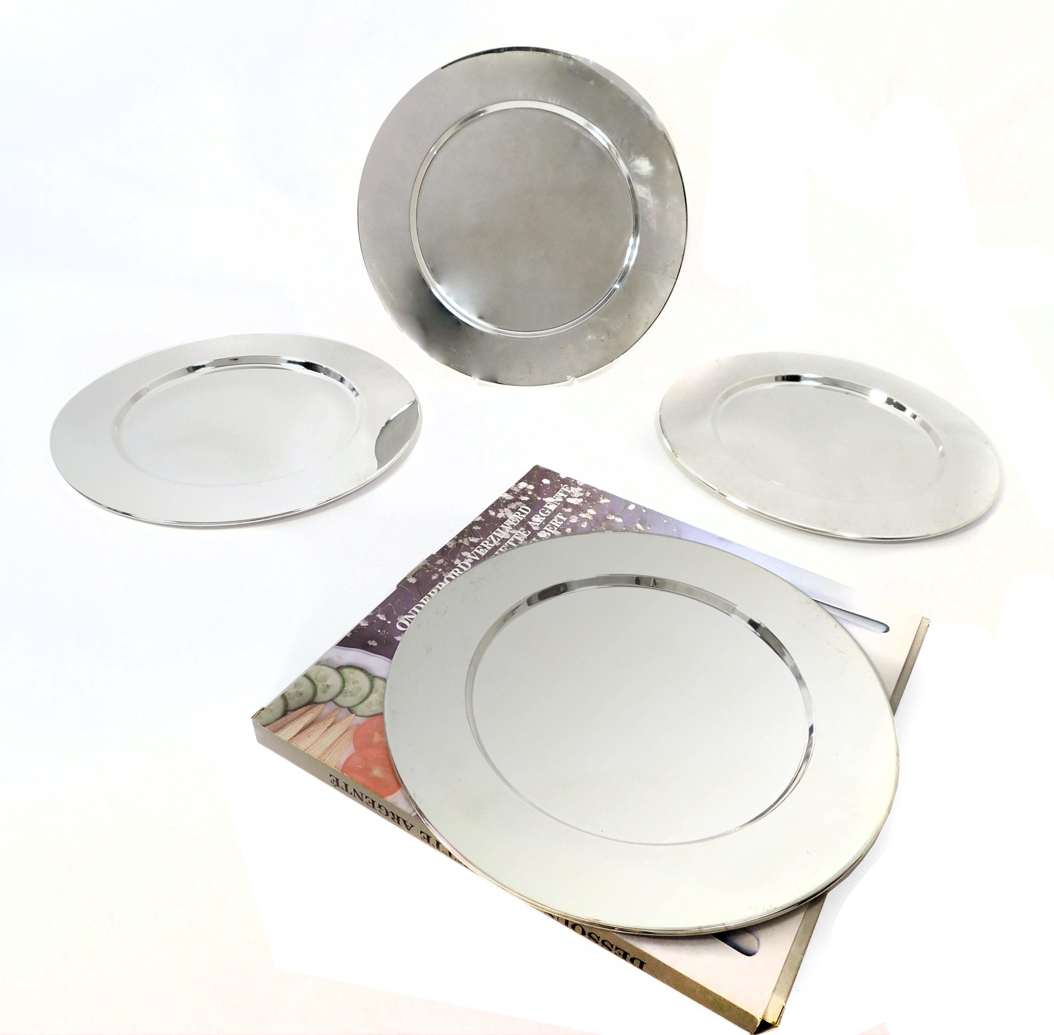 Images for 2113043. SET OF EIGHT RESPECT PLATES, stainless steel, 1990s ...