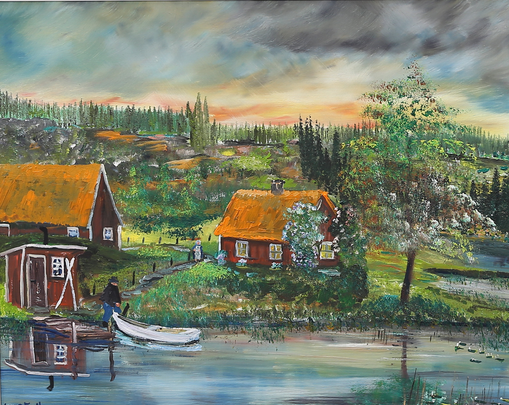 Images for 2113420. INGE ERIKSSON. Boat jetty, oil on canvas, signed ...