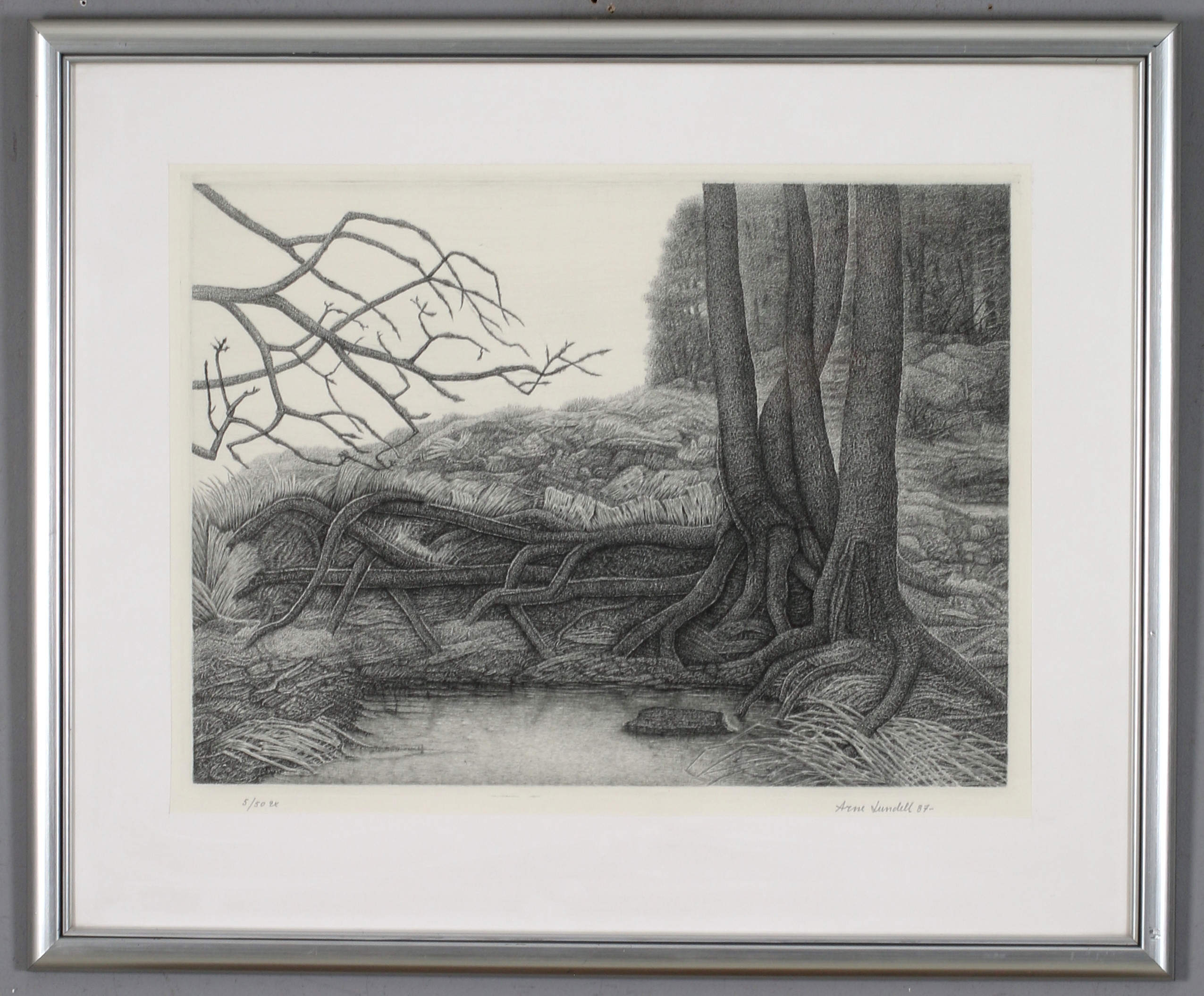 Images for 2116604. ARNE LUNDELL. Forest landscape, etching, signed ...