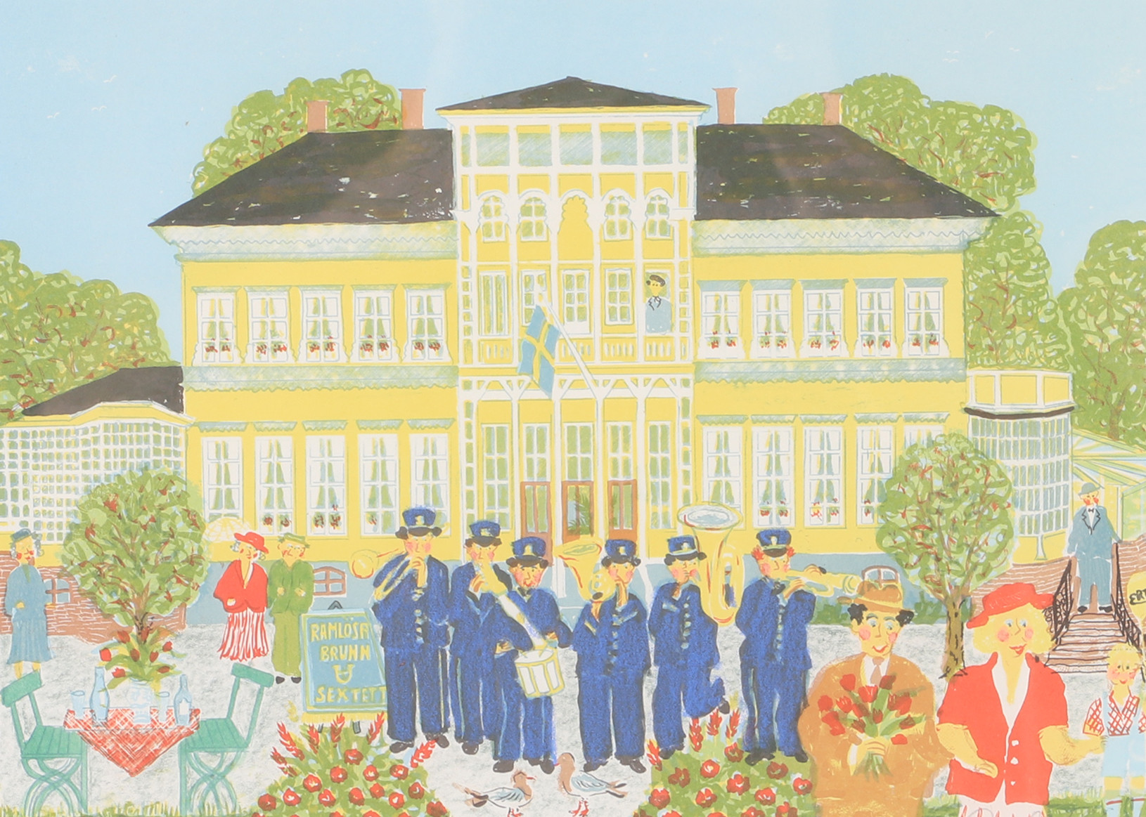 PER OLOF OLSSON. Ramlösa brunnshotell, färglitografi, signerad. Konst ...