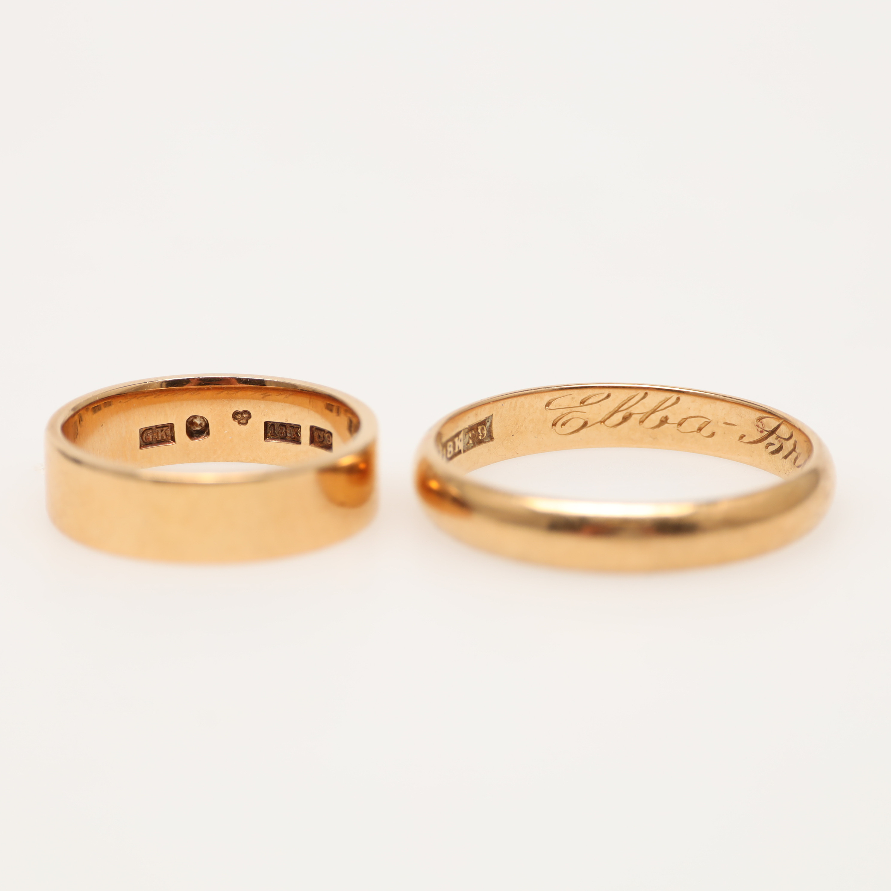 Images for 2129988. WEDDING RINGS, 2 pcs. in 18K gold. - Auctionet