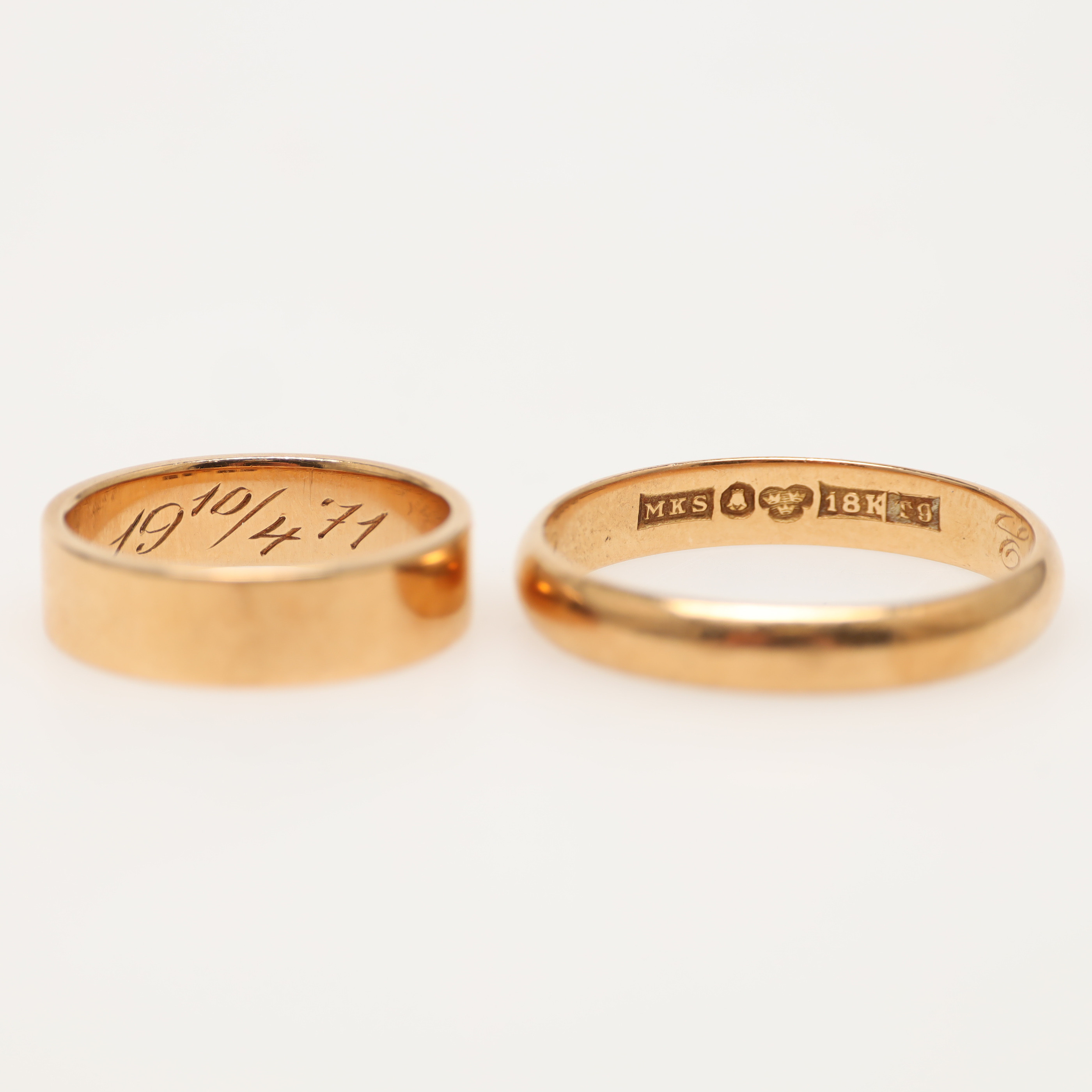 Images for 2129988. WEDDING RINGS, 2 pcs. in 18K gold. - Auctionet