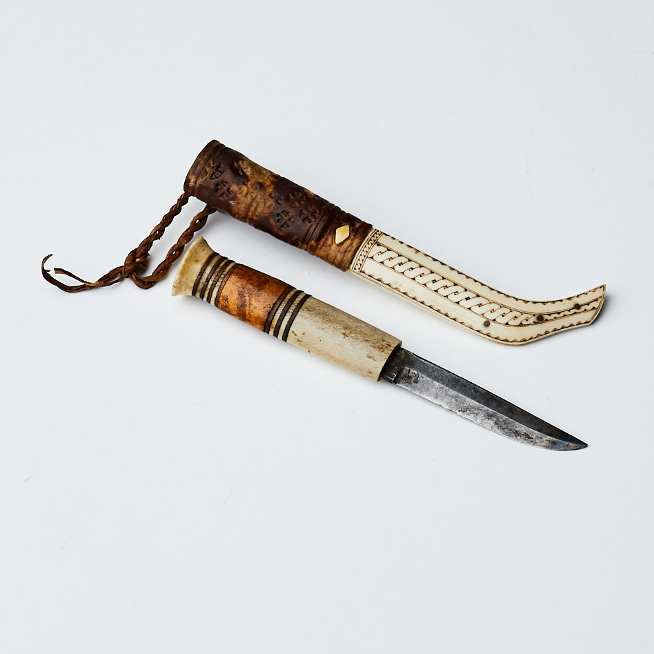 Bilder för 2133190. ERIK KNUTSSON SUNNA. Kniv, halvhorn, Kiruna, skaft ...