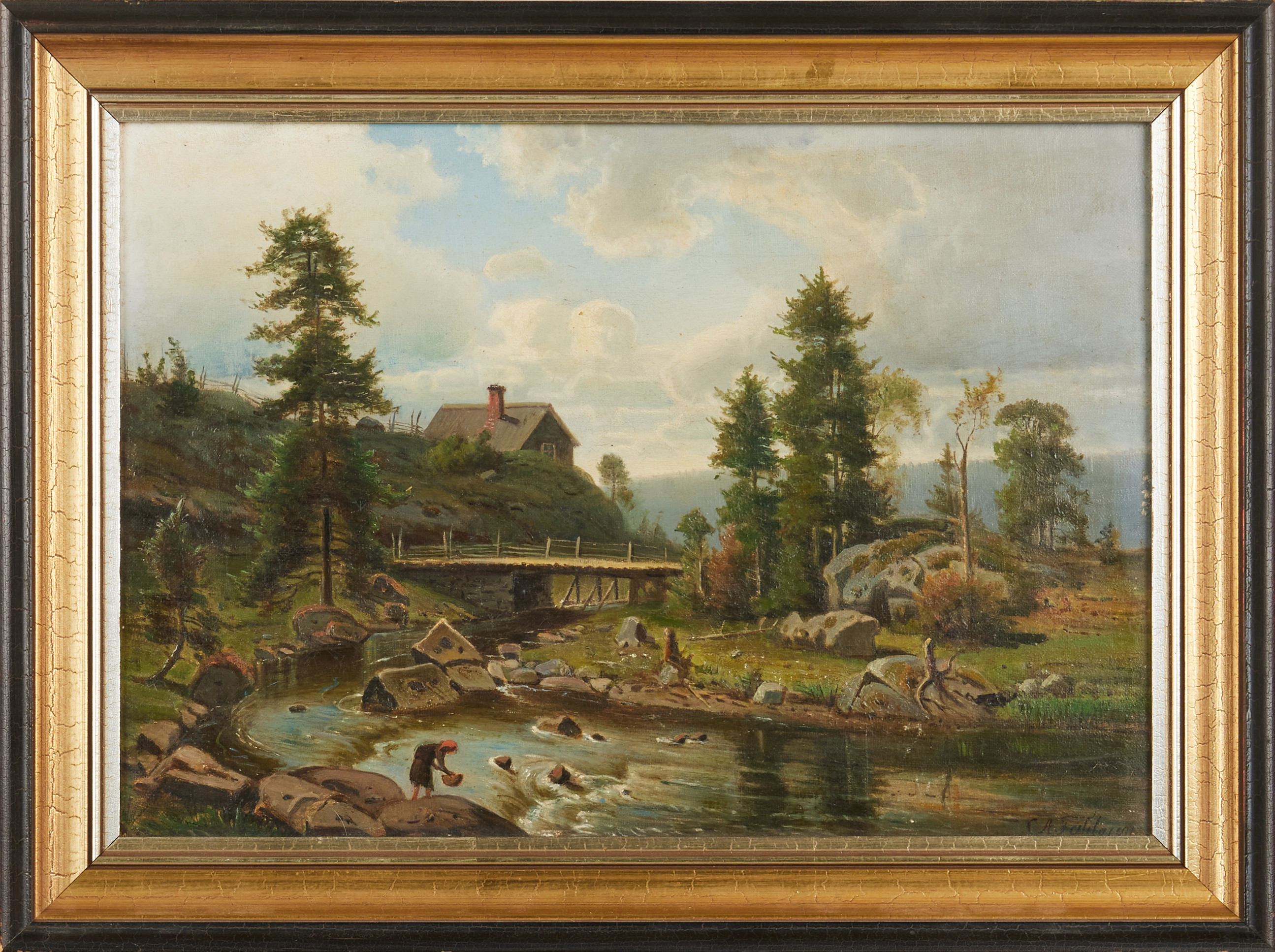 Images for 2133669. CARL AUGUST FAHLGREN (1819-1905). Gold washer, oil ...