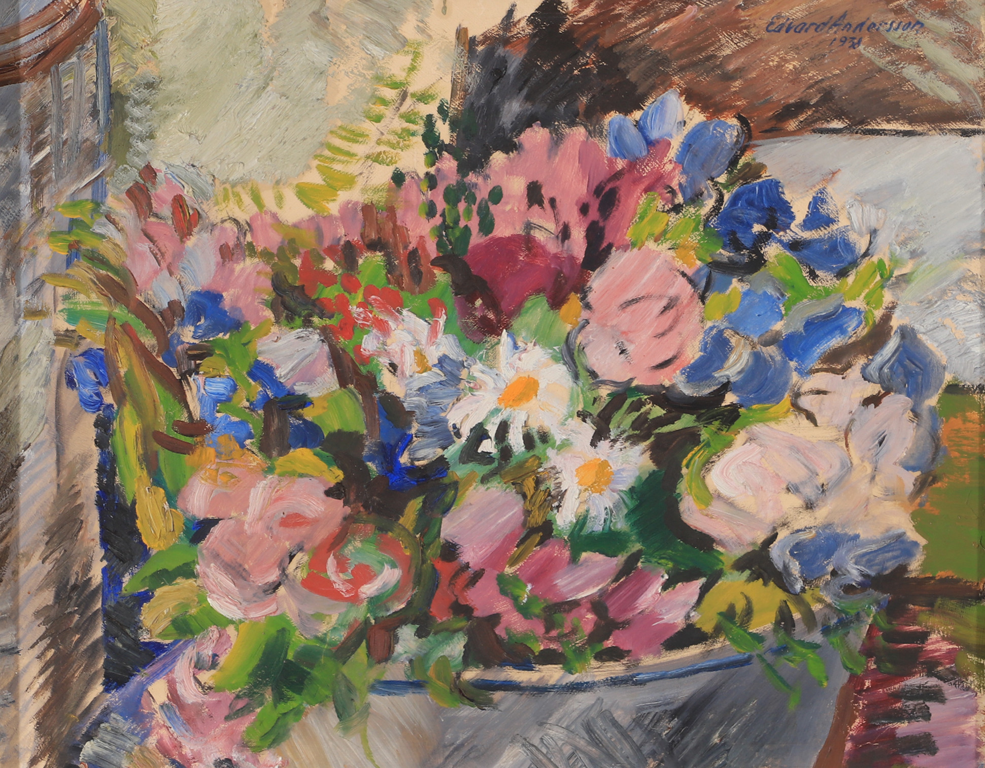 Images for 2140686. EDVARD ANDERSSON. Flowers, oil on Board, signed ...