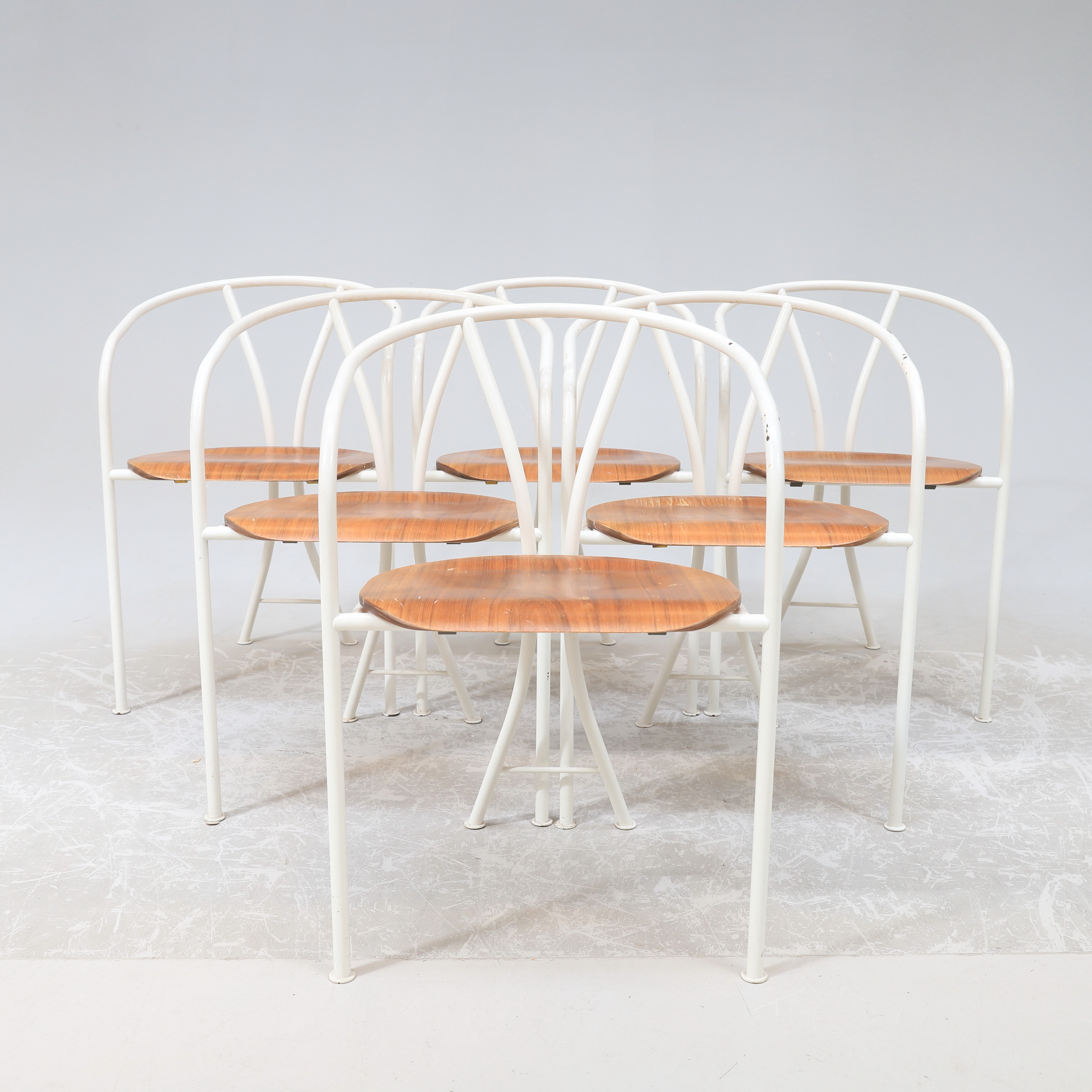 Images for 2141862. CHAIRS, 6 pcs, teak and lacquered metal, Klaessons ...