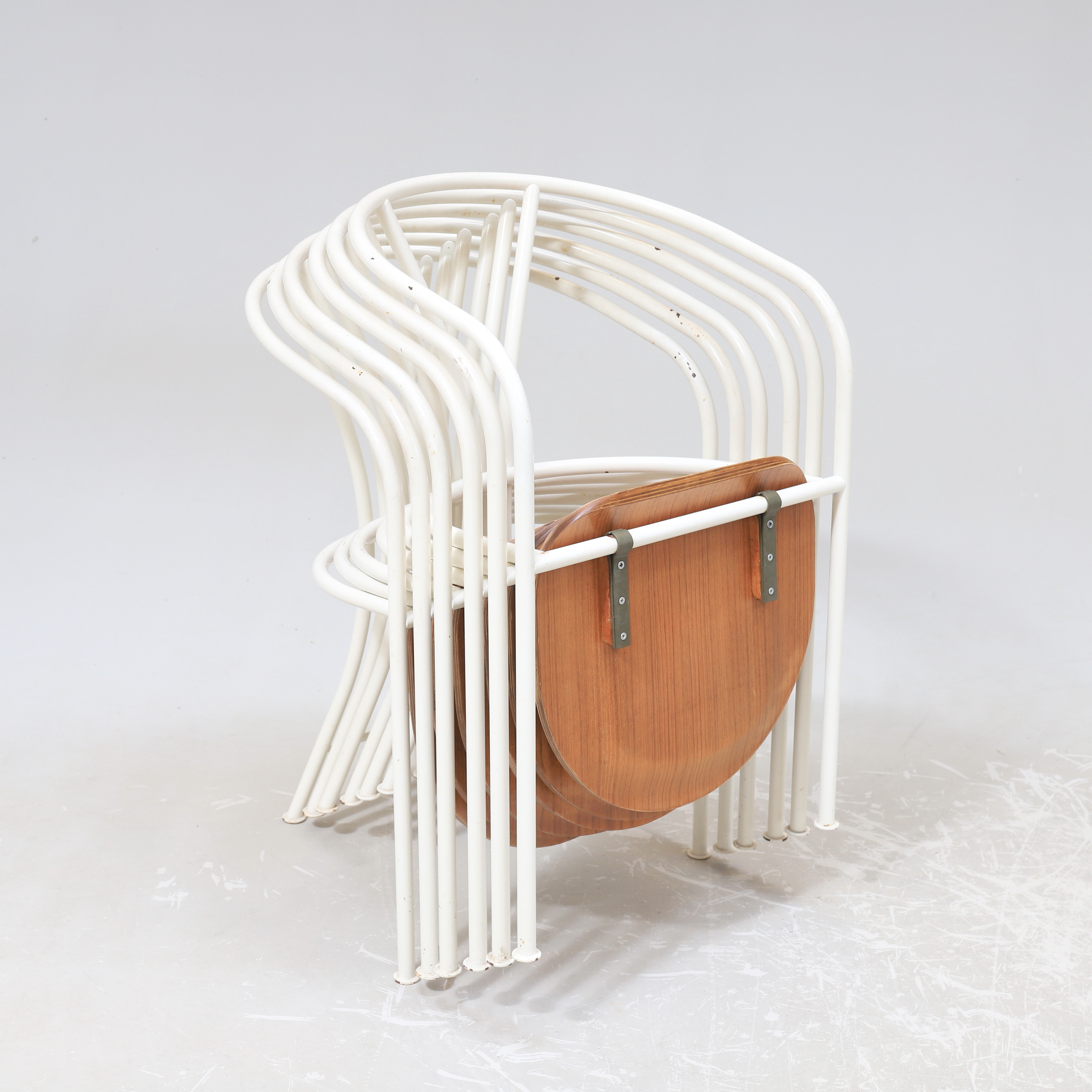 Images for 2141862. CHAIRS, 6 pcs, teak and lacquered metal, Klaessons ...