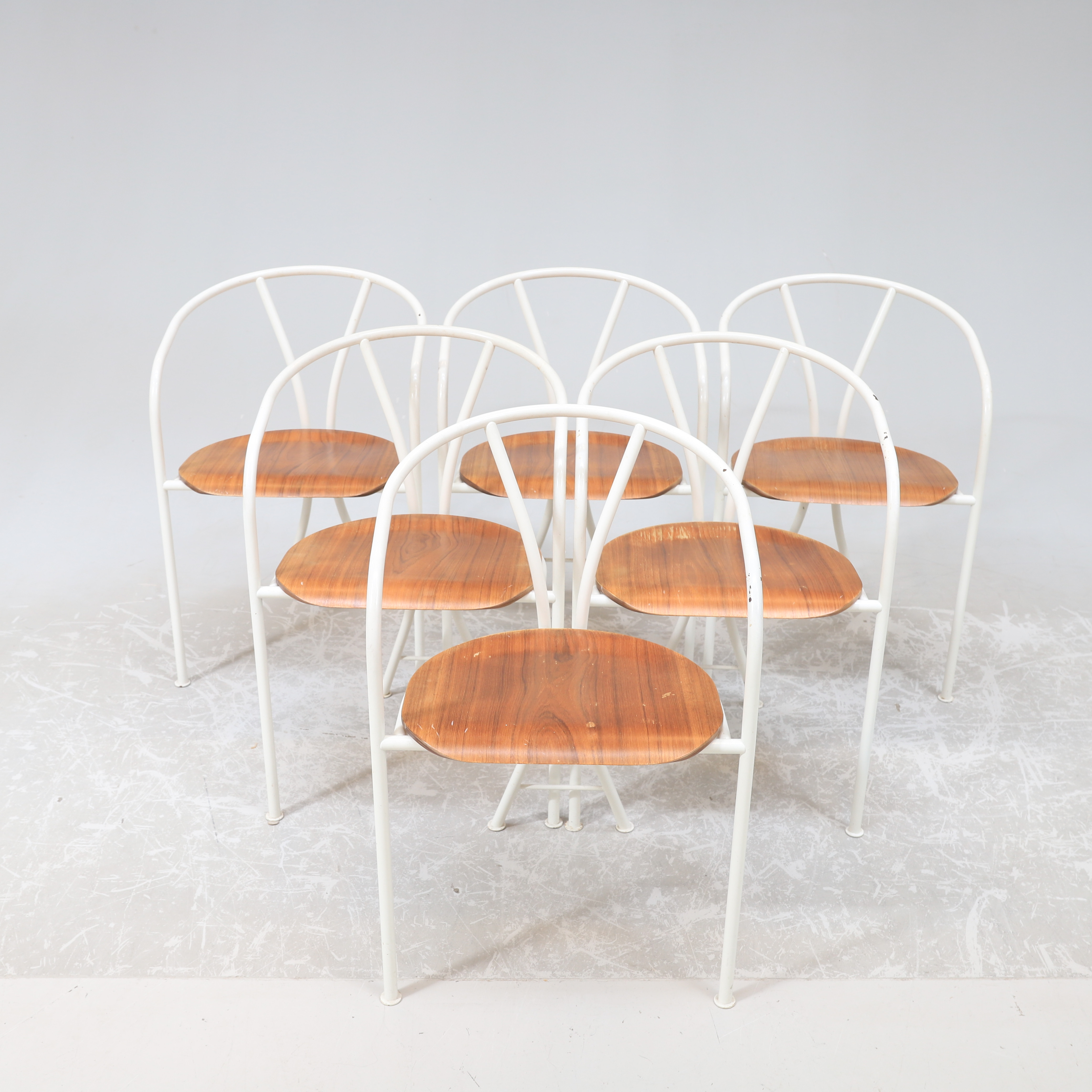 Images for 2141862. CHAIRS, 6 pcs, teak and lacquered metal, Klaessons ...